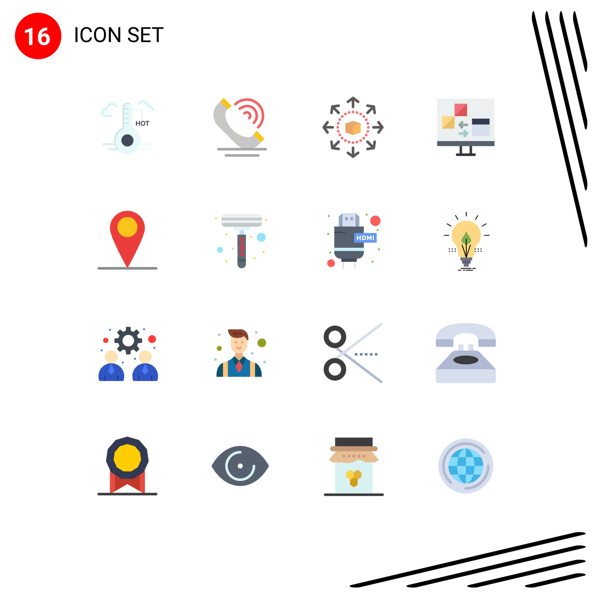 16 Thematic Vector Flat Colors And Editable Symbols Of Global Develop Ecommerce Computer App