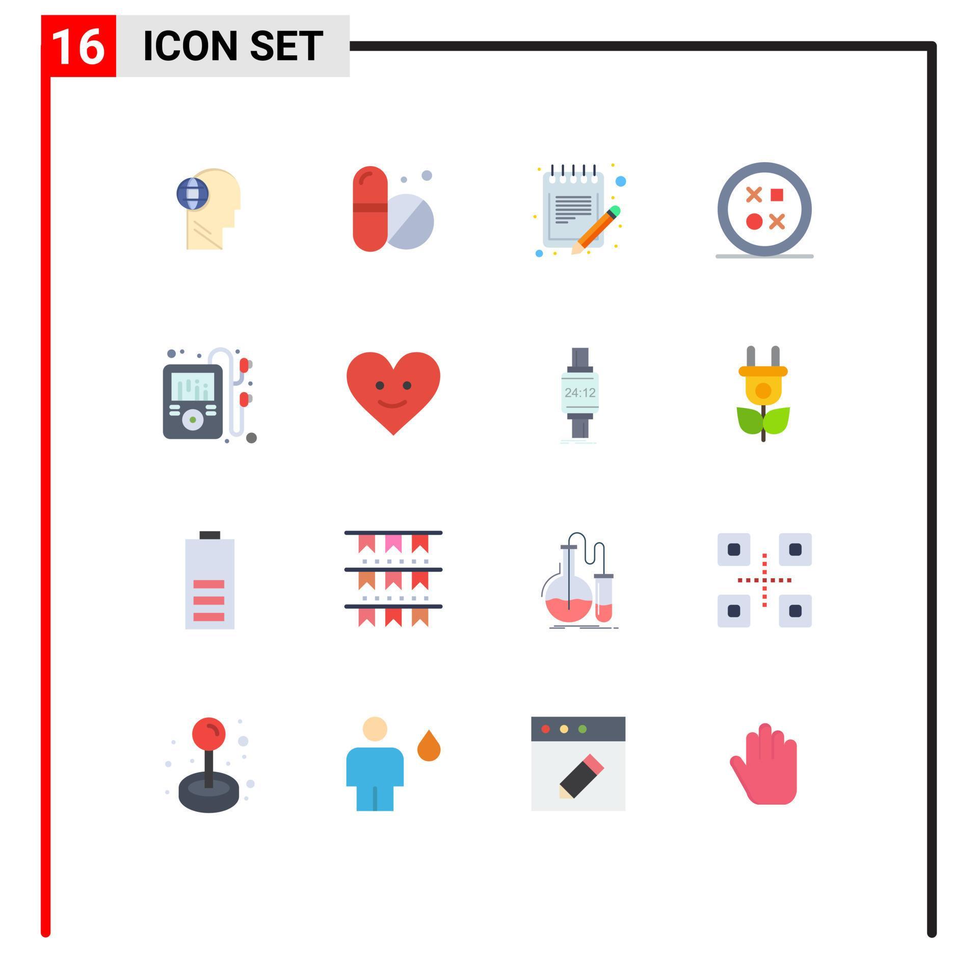 Stock Vector Icon Pack Of 16 Line Signs And Symbols For Shape Development List Design Sheet