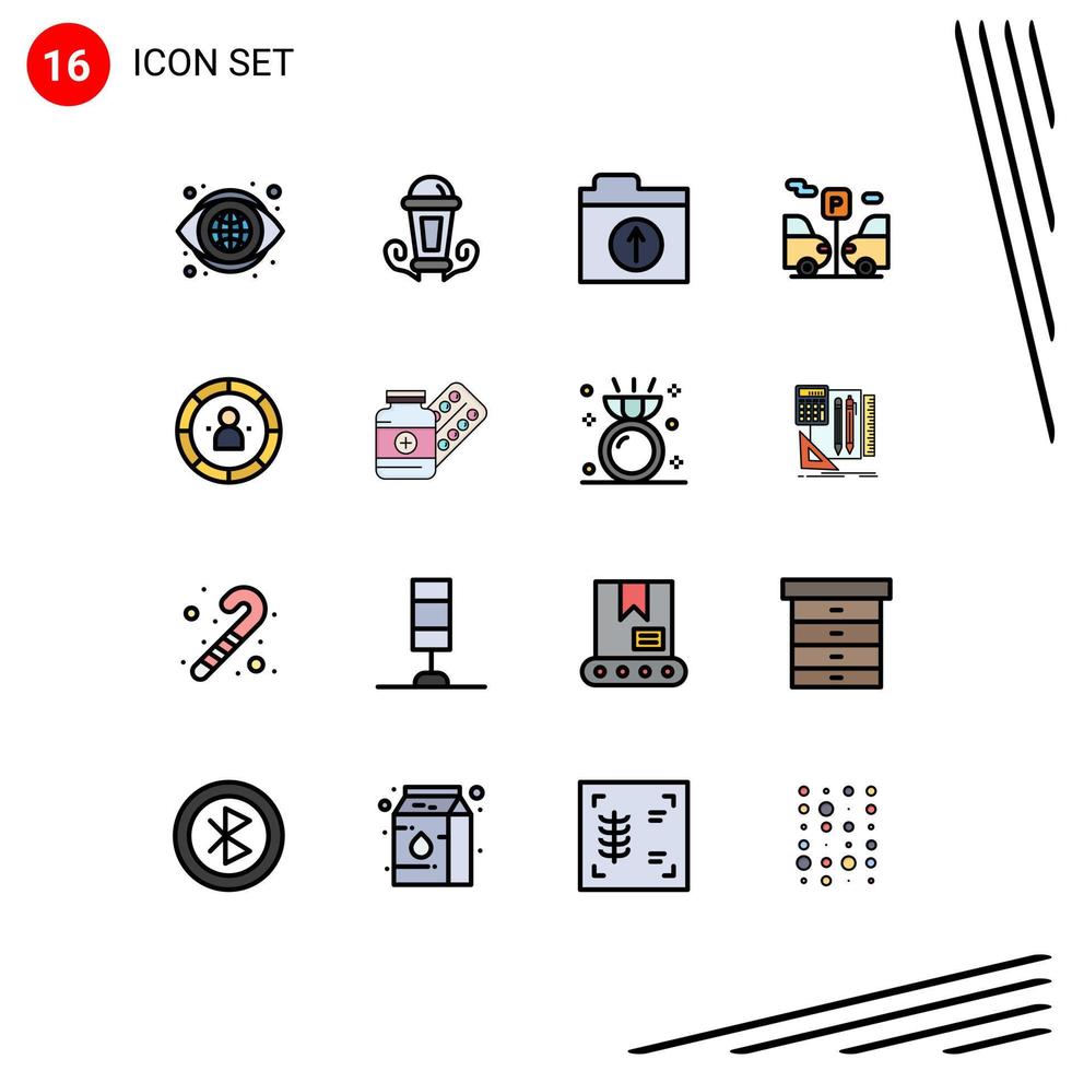16 Thematic Vector Flat Color Filled Lines And Editable Symbols Of Management Data Files Chart