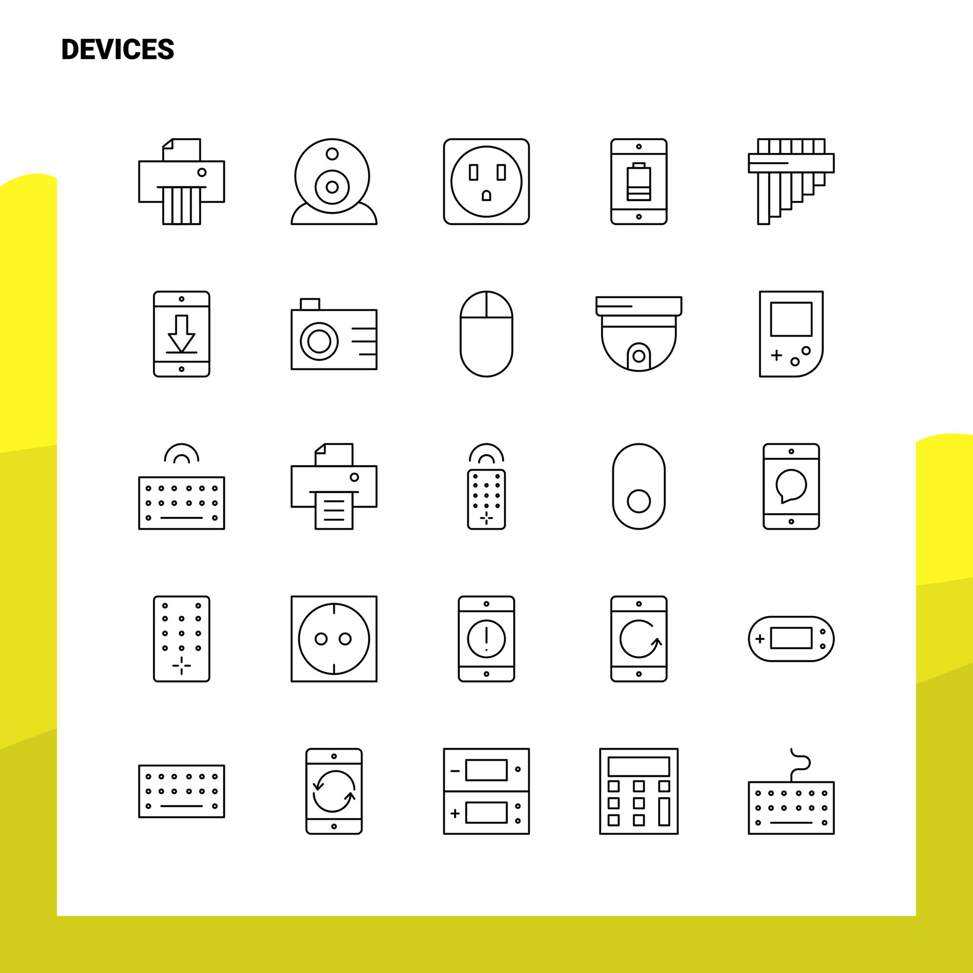 Set Of Devices Line Icon Set 25 Icons Vector Minimalism Style Design Black Icons Set Linear