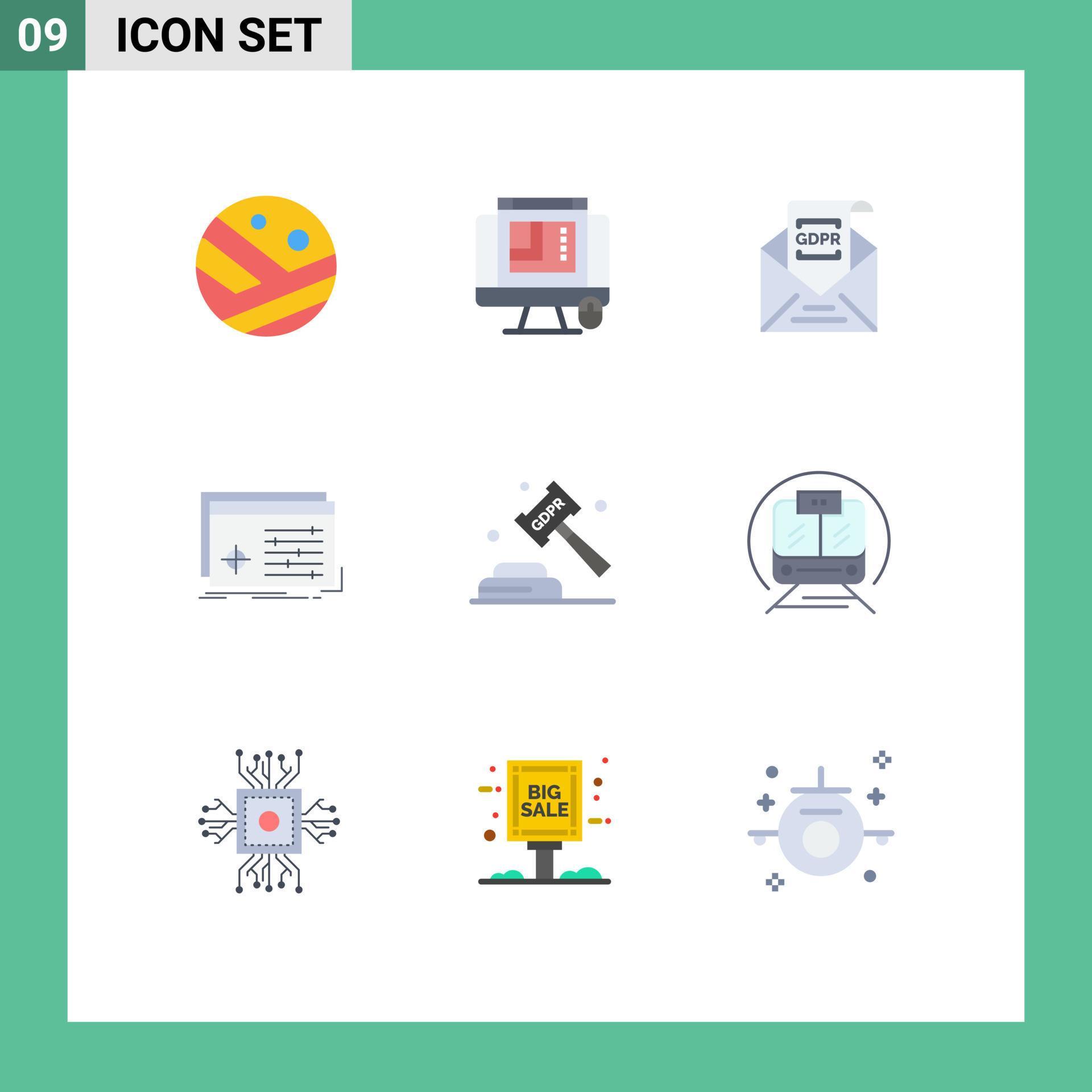 Stock Vector Icon Pack of 9 Line Signs and Symbols for software ...