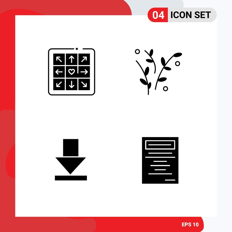 4 Universal Solid Glyphs Set For Web And Mobile Applications Dancing