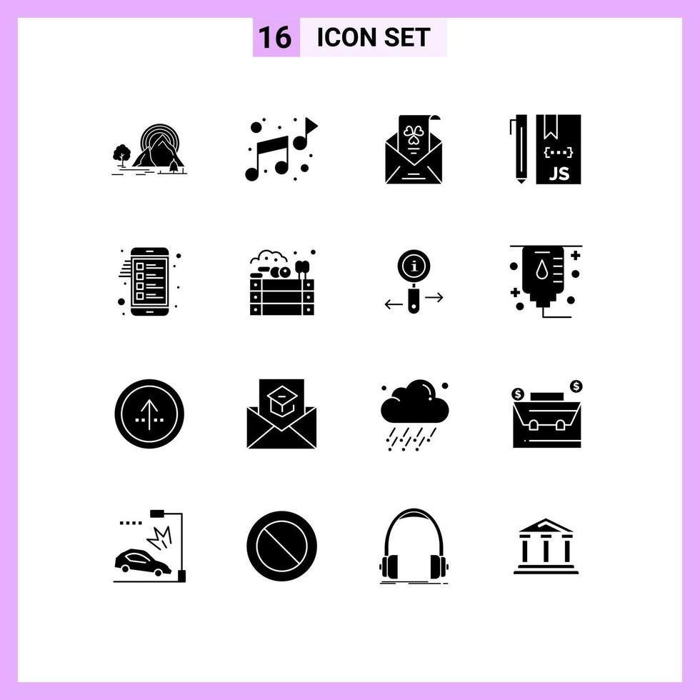 Stock Vector Icon Pack Of 16 Line Signs And Symbols For Programming Develop E Coding Invitation
