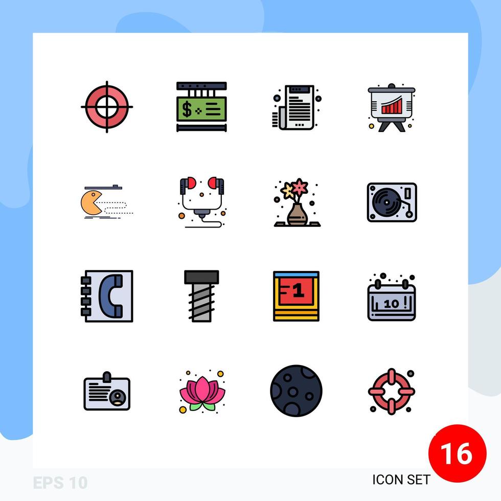 Set of 16 Vector Flat Color Filled Lines on Grid for gaming computer ...