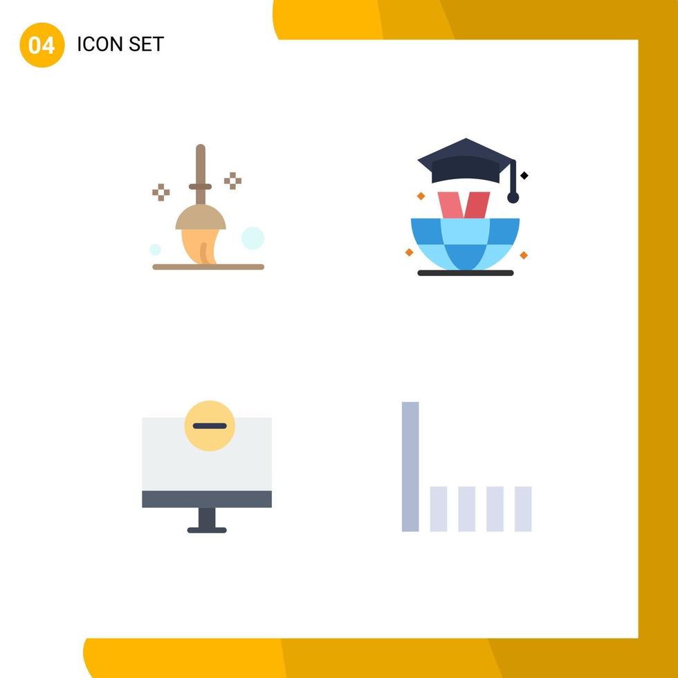 User Interface Pack of 4 Basic Flat Icons of bucket hardware world ...