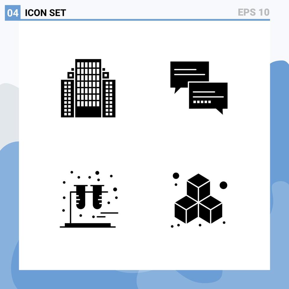 Group of 4 Solid Glyphs Signs and Symbols for address test company ...