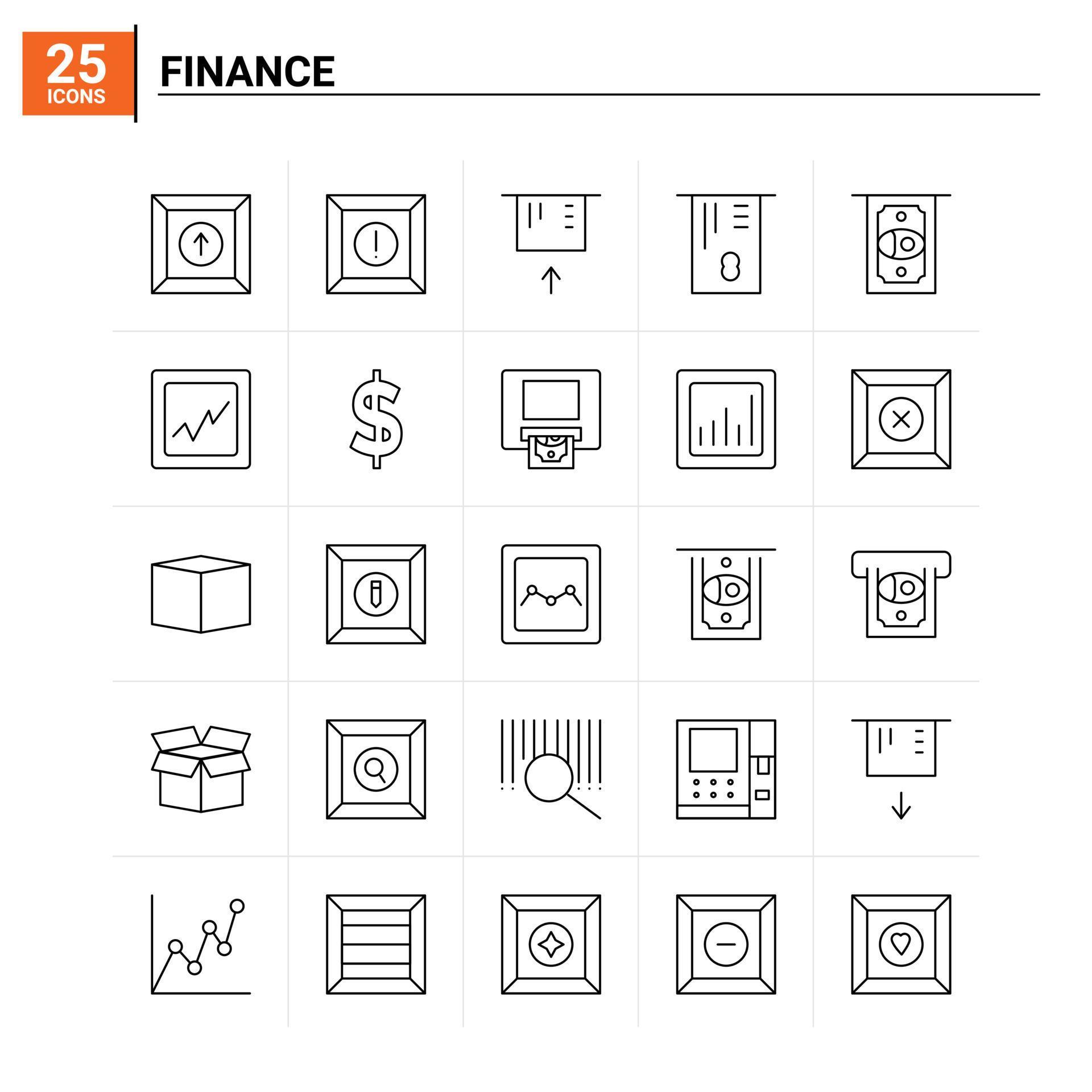 25 Finance icon set vector background 17956681 Vector Art at Vecteezy