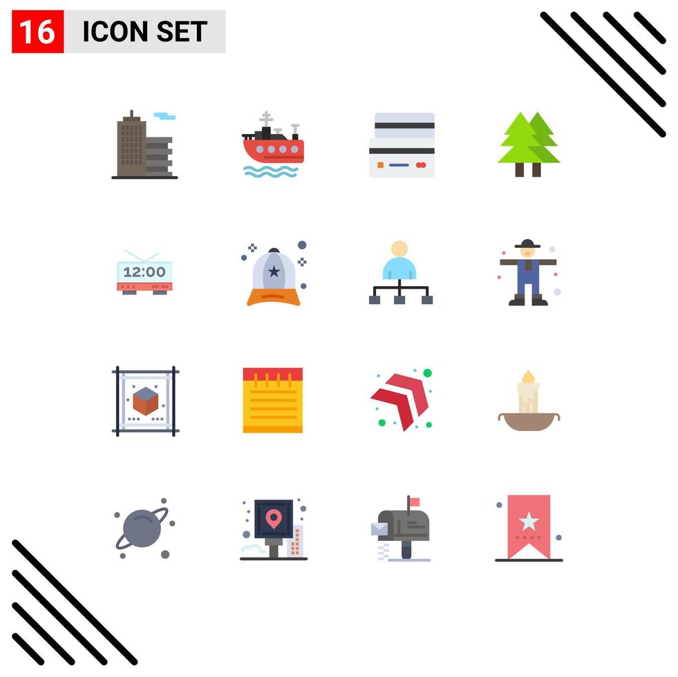 User Interface Pack Of 16 Basic Flat Colors Of Clock Green Credit Environment Christmas Editable