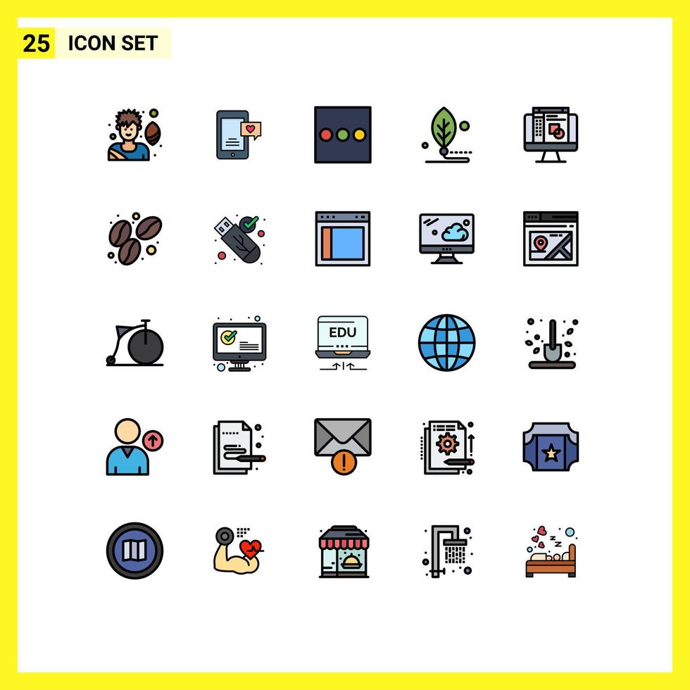 Pictogram Set of 25 Simple Filled line Flat Colors of bean graphic ...