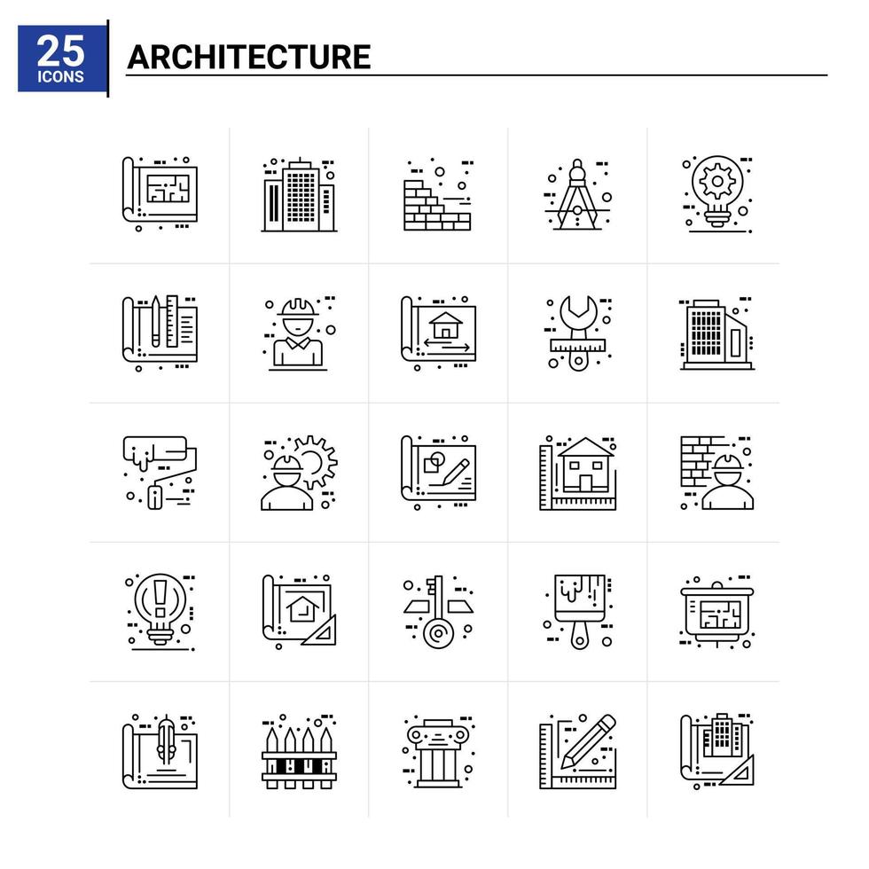 25 Architecture icon set vector background 17961707 Vector Art at Vecteezy