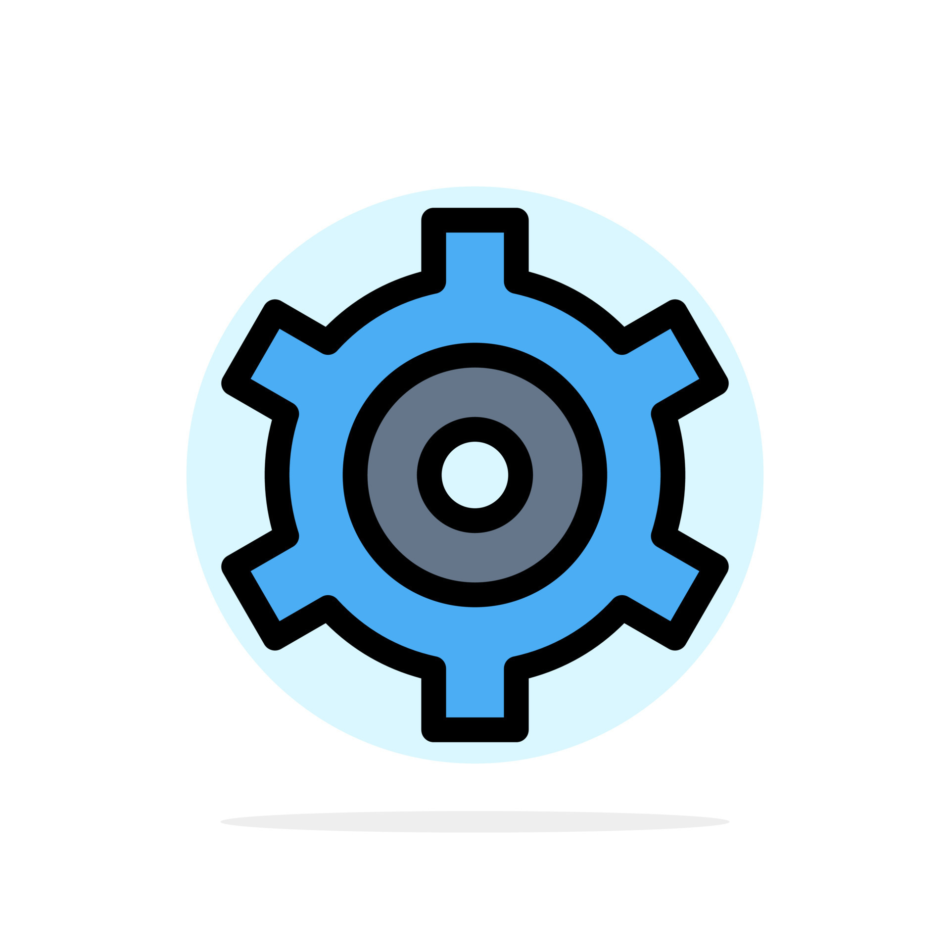 Gear Setting Cogs Abstract Circle Background Flat Color Icon 17962242