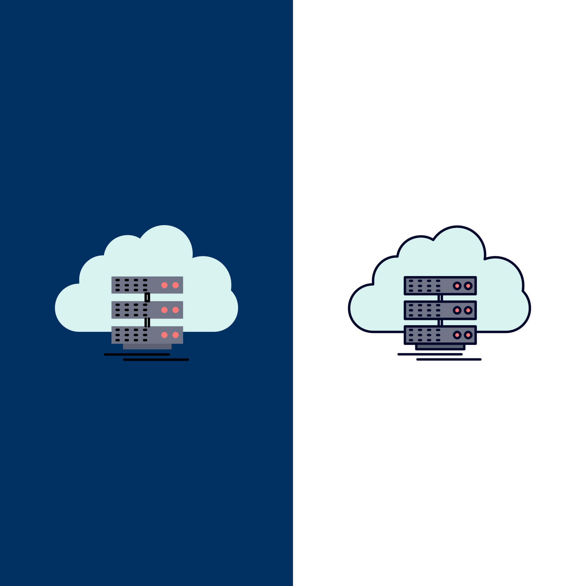 Cloud Storage Computing Data Flow Flat Color Icon Vector 17962302