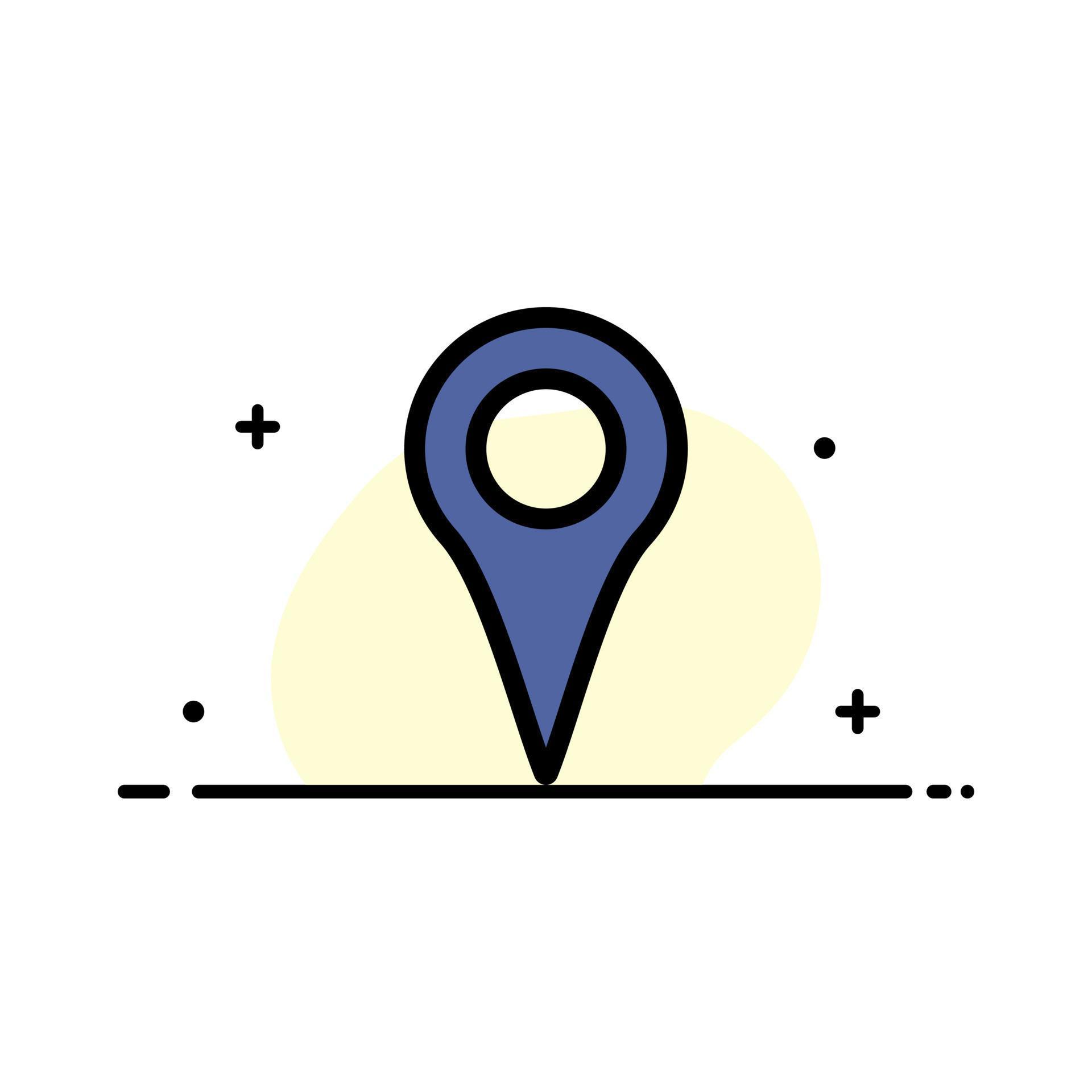 Geo Location Location Map Pin Business Flat Line Filled Icon Vector