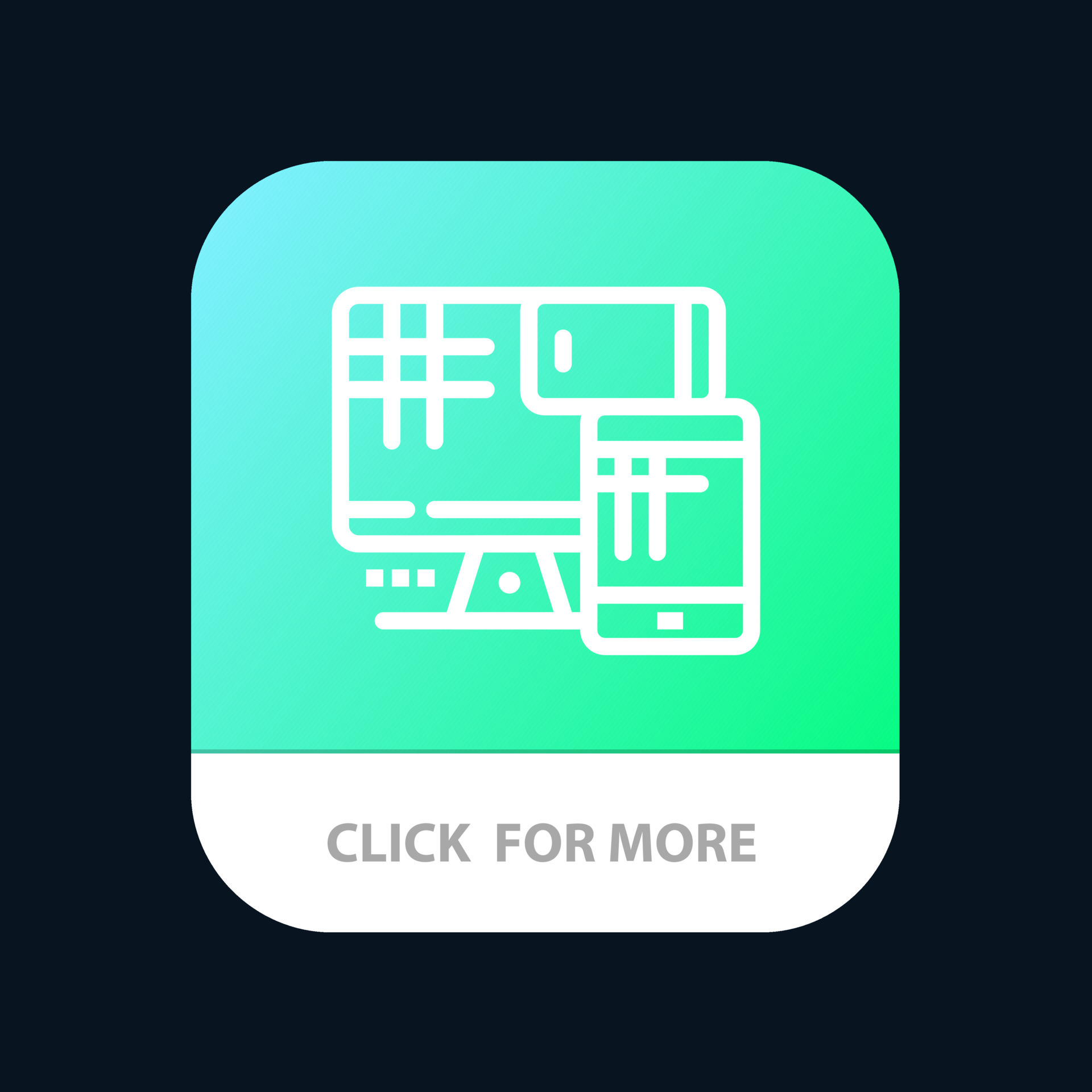Computer Monitor Cell Education Mobile App Button Android And Ios Line Version 17962841 Vector