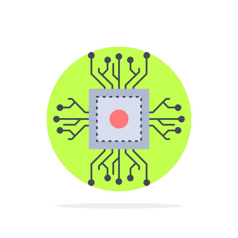 Chip Cpu Microchip Processor Technology Flat Color Icon Vector 17963045