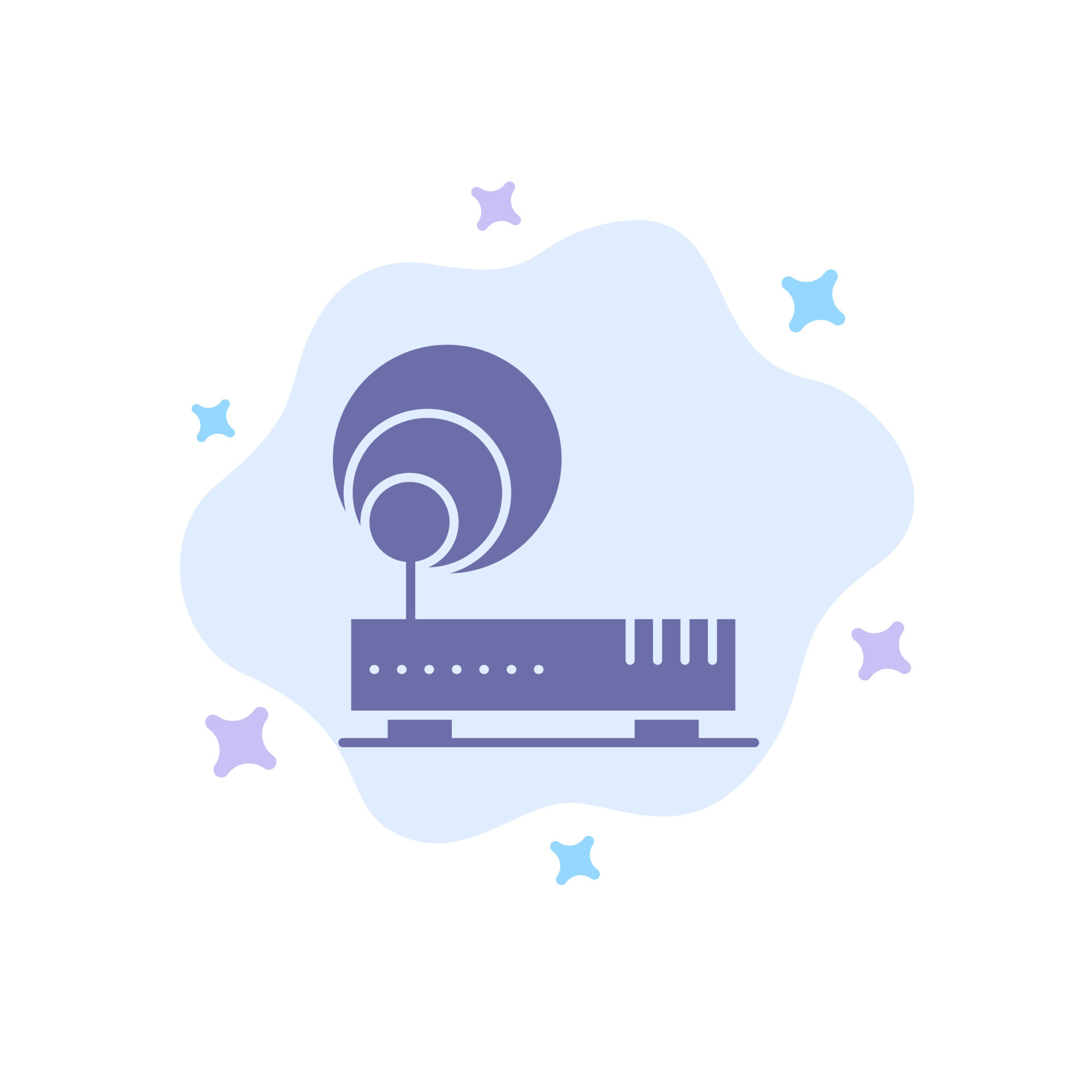 Connection Hardware Internet Network Blue Icon On Abstract Cloud