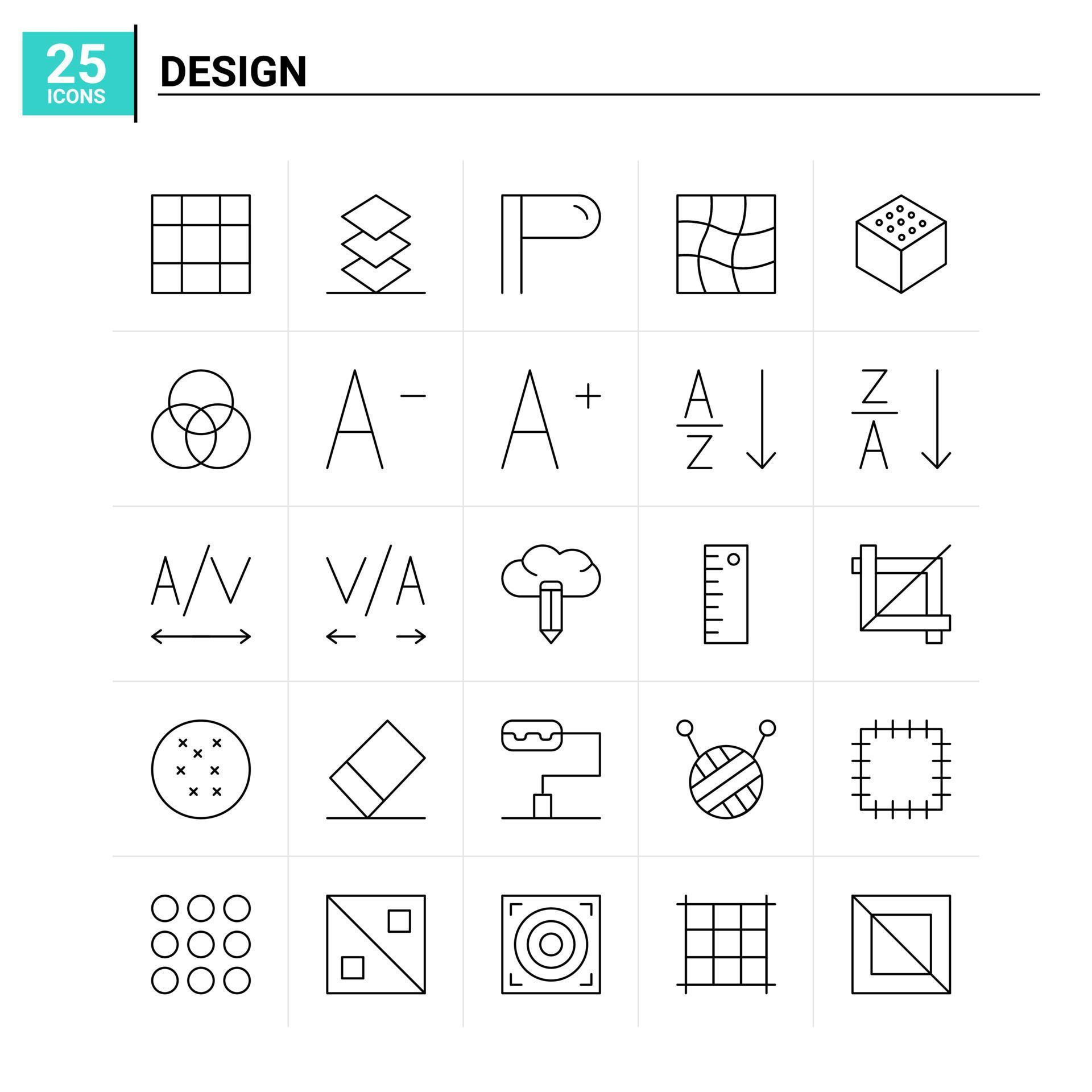 25 Design icon set vector background 17963099 Vector Art at Vecteezy