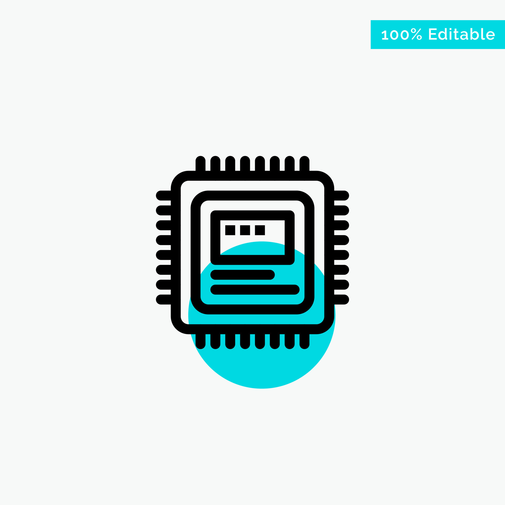 cpu almacenamiento computadora hardware turquesa resaltar círculo punto vector icono 17964349 ...