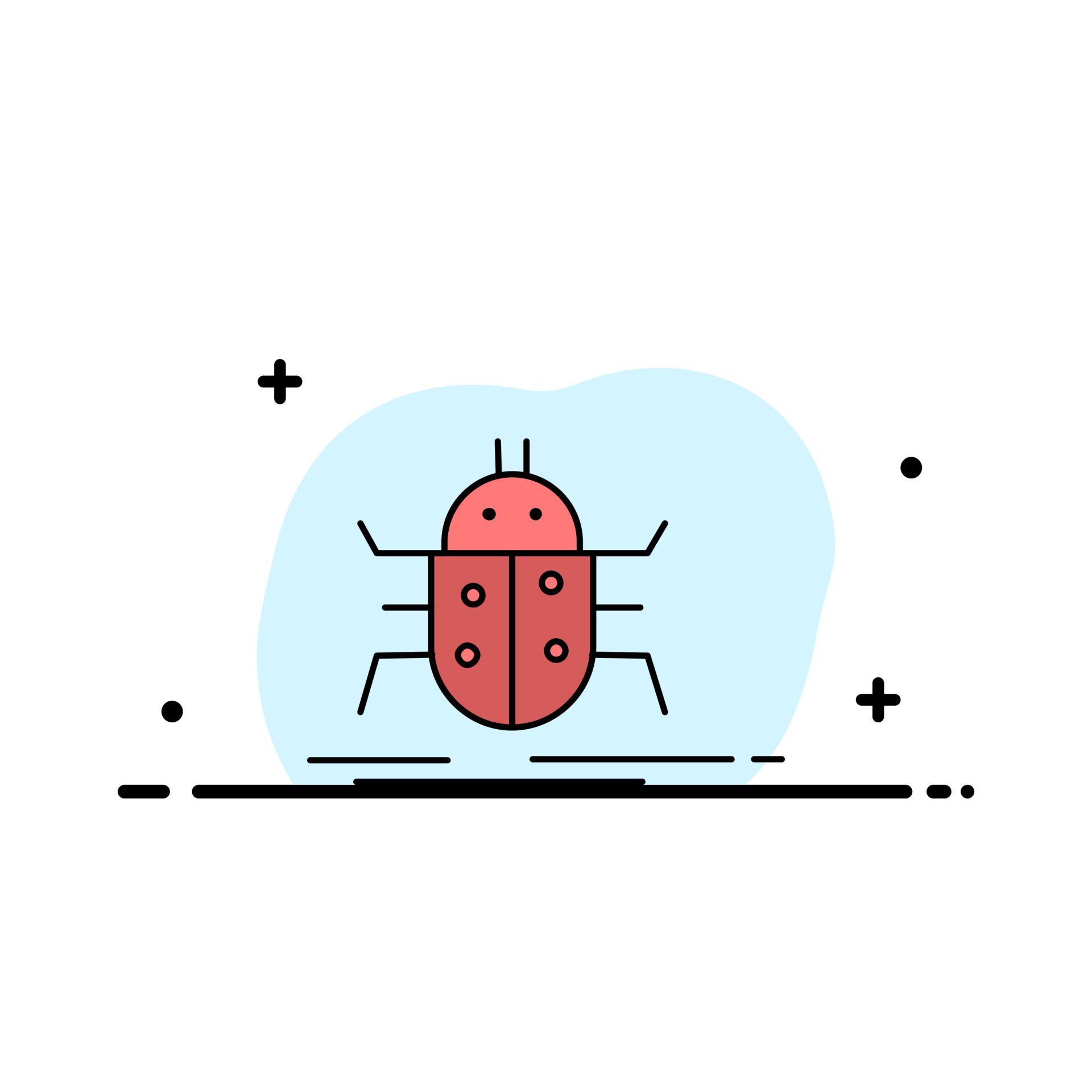 Bug Bugs Insect Testing Virus Flat Color Icon Vector 17964417 Vector