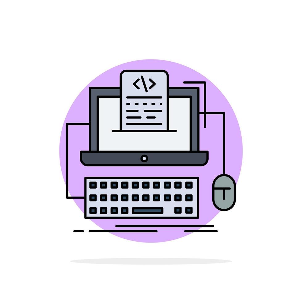 Code Coding Computer Monoblock Screen Flat Color Icon Vector 17965176 Vector Art At Vecteezy