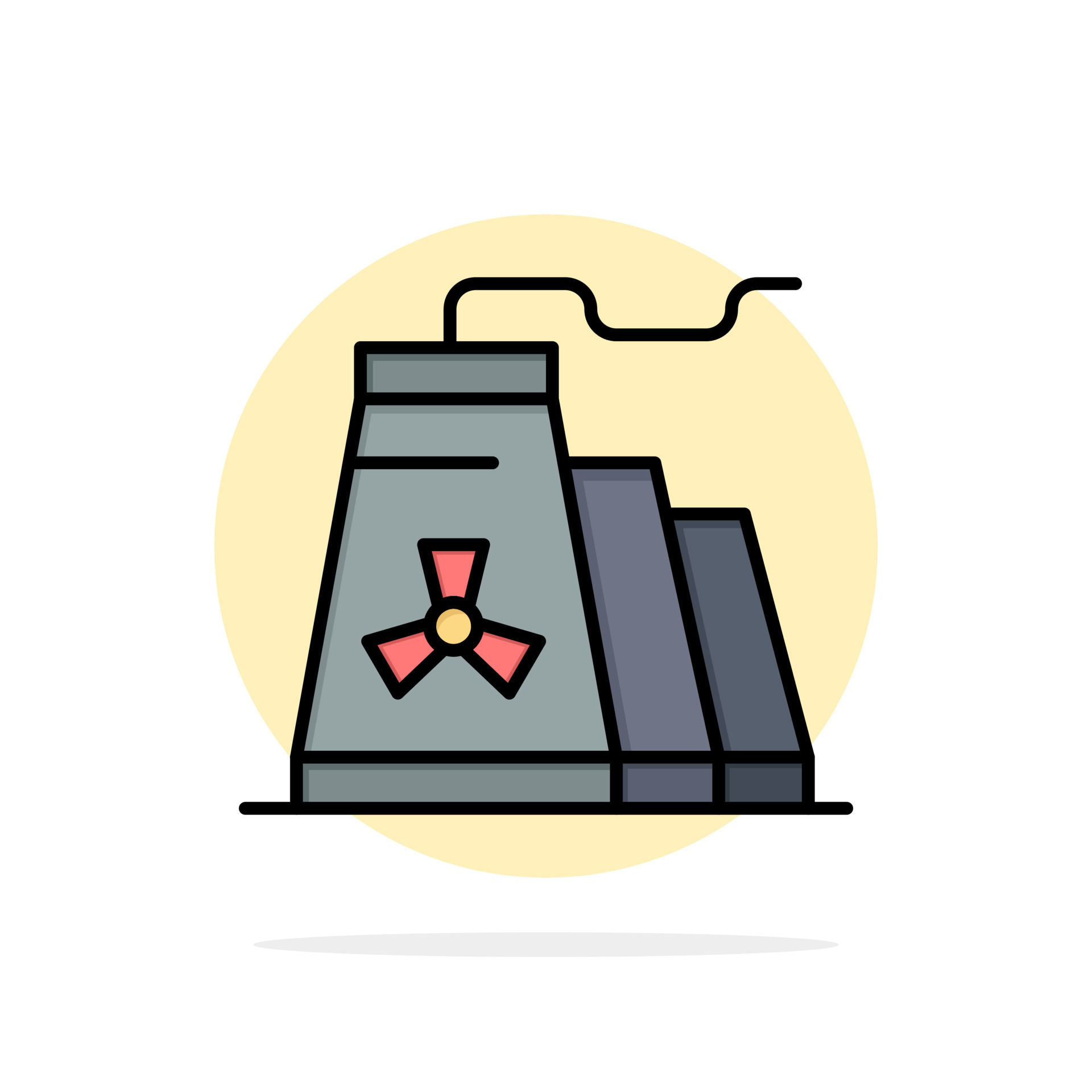 Building Construction Factory Industry Abstract Circle Background Flat Color Icon 17965221