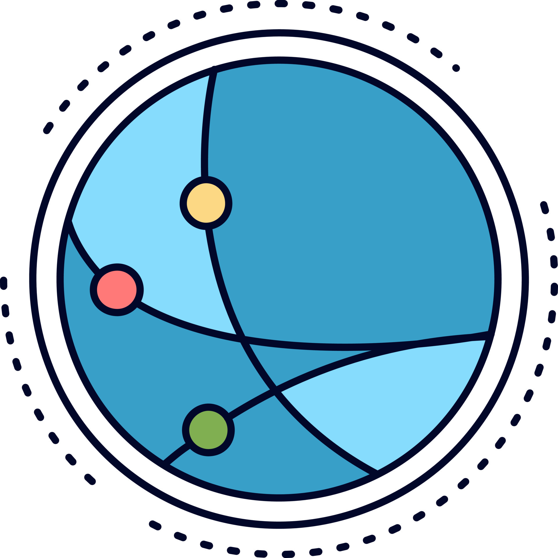 Worldwide Communication Connection Internet Network Flat Color Icon Vector 17965276 Vector Art