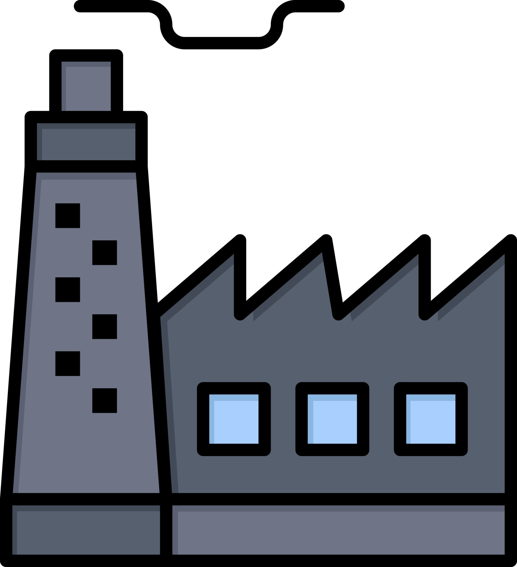 Building Factory Construction Industry Flat Color Icon Vector Icon Banner Template 17965350