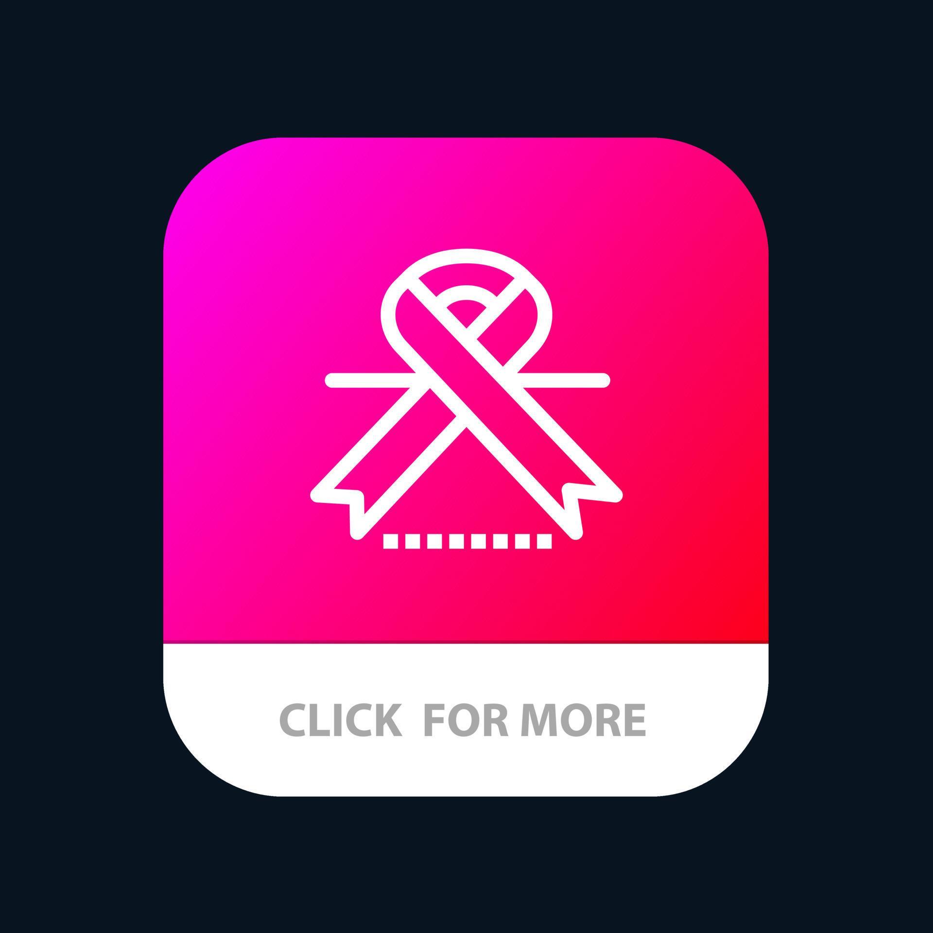 Cancer Oncology Ribbon Medical Mobile App Button Android and IOS Line Version 17965370 Vector ...