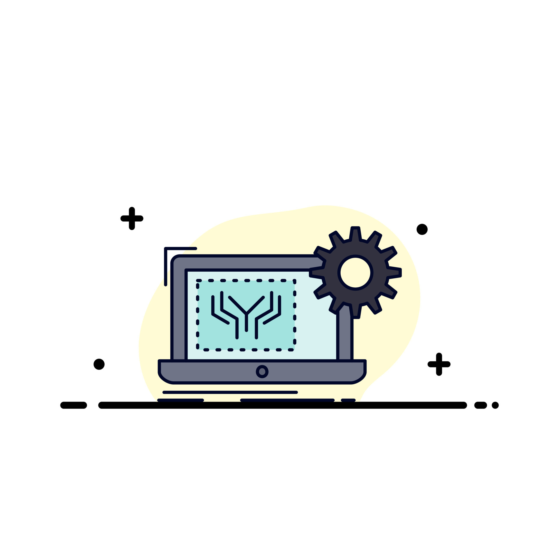 Blueprint Circuit Electronics Engineering Hardware Flat Color Icon