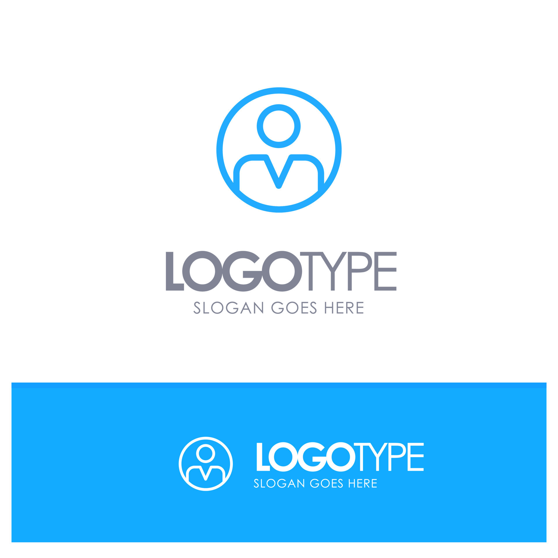 Personal Personalization Profile User Blue Outline Logo With Place For
