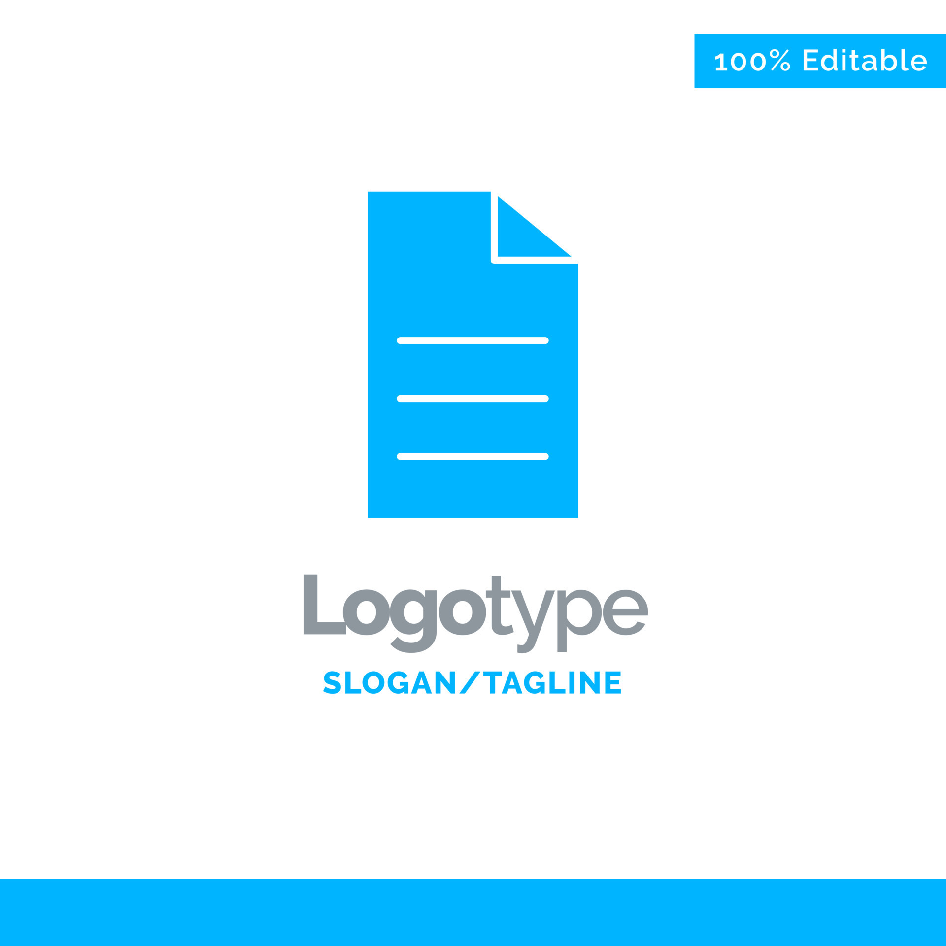 File Data User Interface Blue Solid Logo Template Place for Tagline ...
