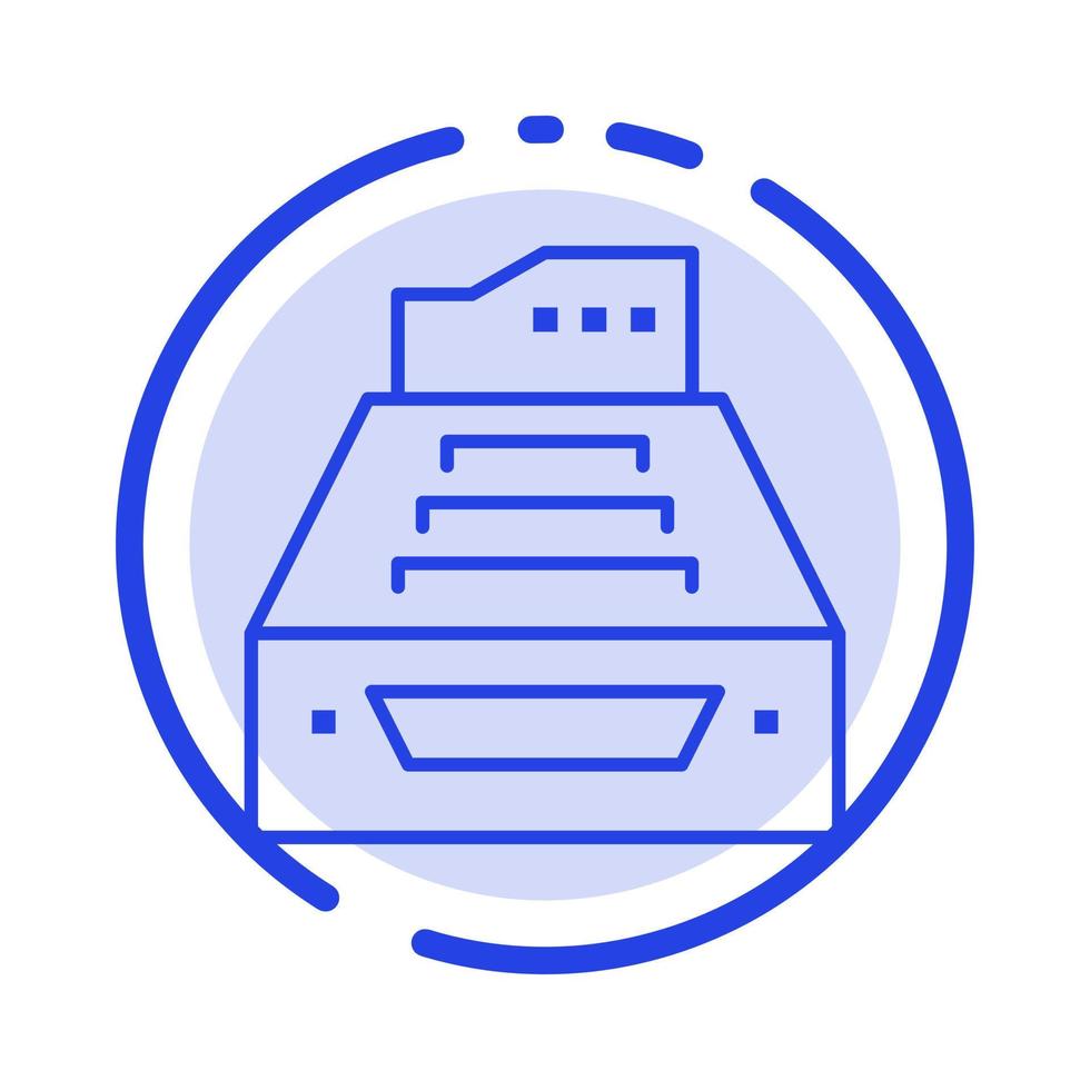 Files Accounting Accounts Data Database Inbox Storage Blue Dotted Line