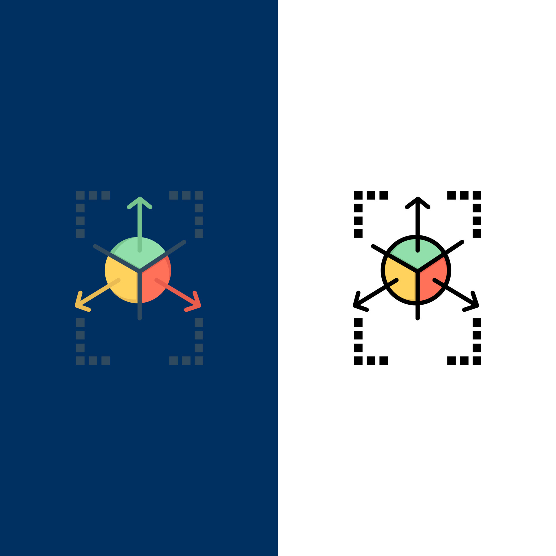 Prototype Grid Database Chart Icons Flat And Line Filled Icon Set