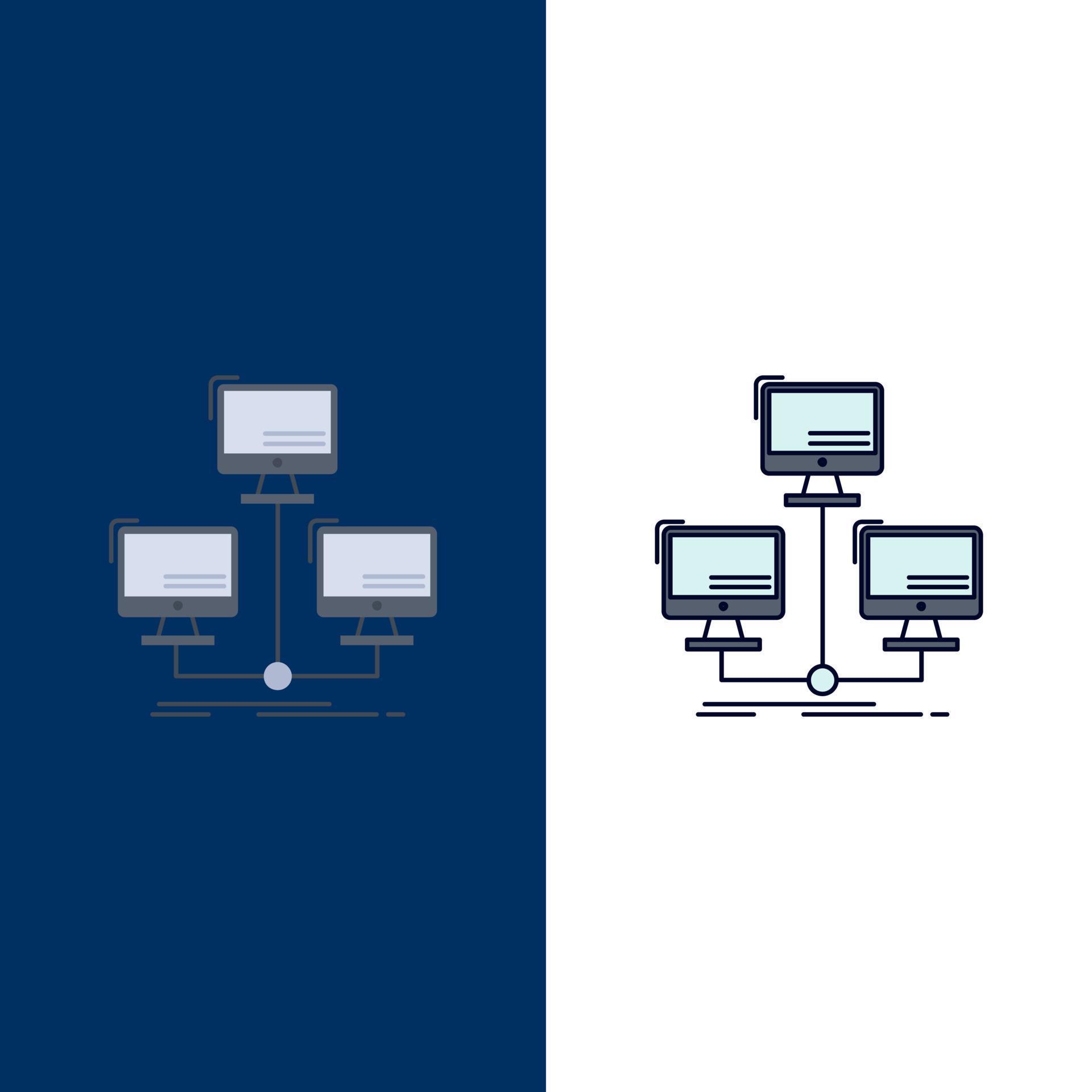 Database Distributed Connection Network Computer Flat Color Icon Vector 17967107 Vector Art At