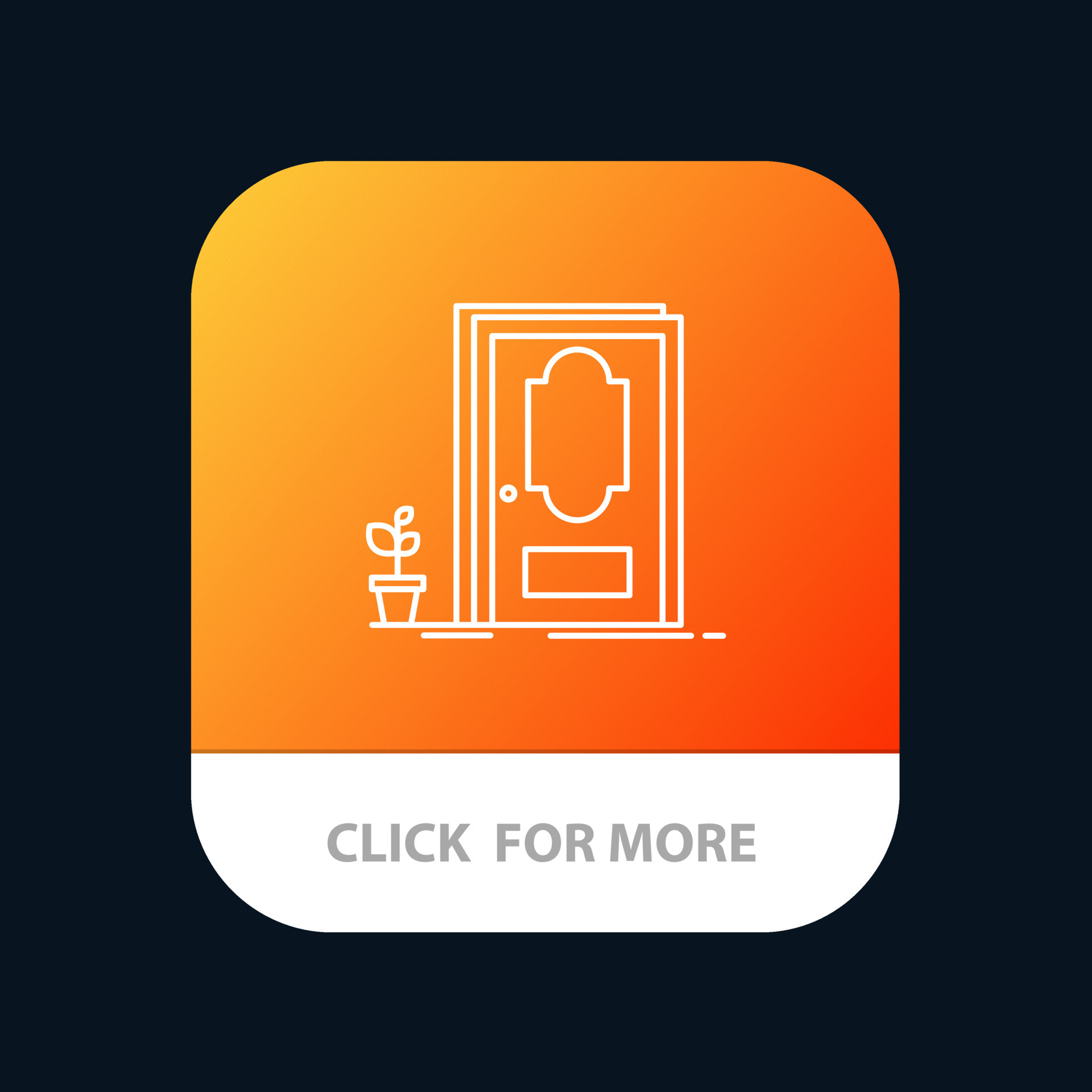 Door Closed Wood Plant Mobile App Button Android And Ios Line Version 17967538 Vector Art At