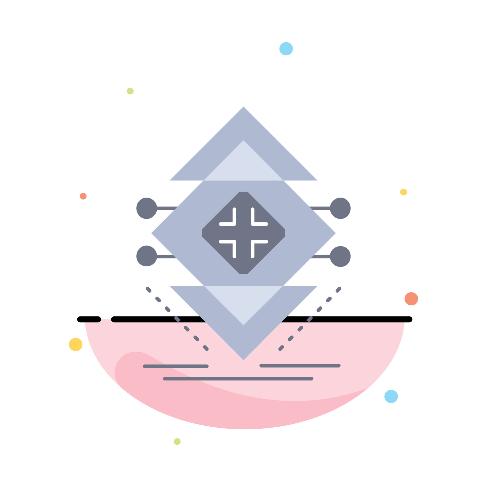Computing Data Infrastructure Science Structure Flat Color Icon Vector