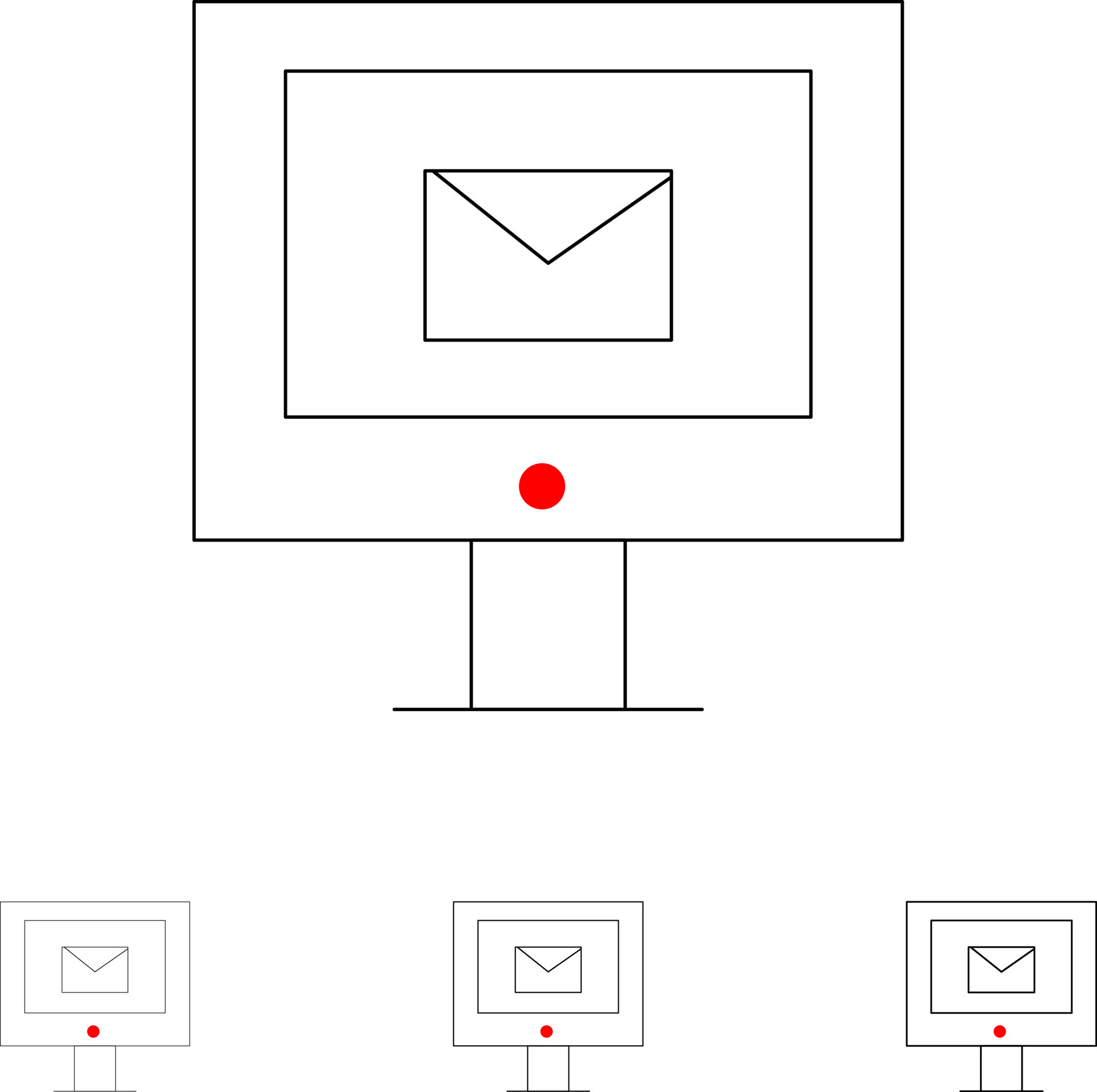 Computer Mail Chat Service Bold And Thin Black Line Icon Set 17969224