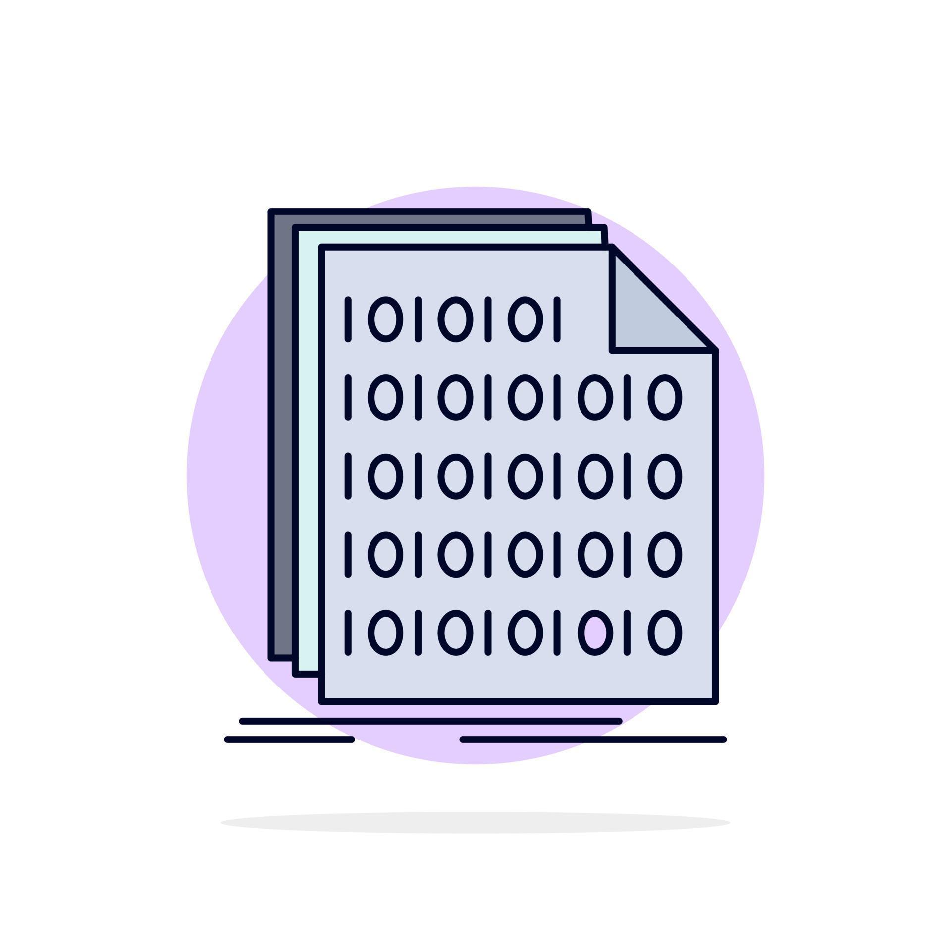 Binary Code Coding Data Document Flat Color Icon Vector 17969291 Vector Art At Vecteezy