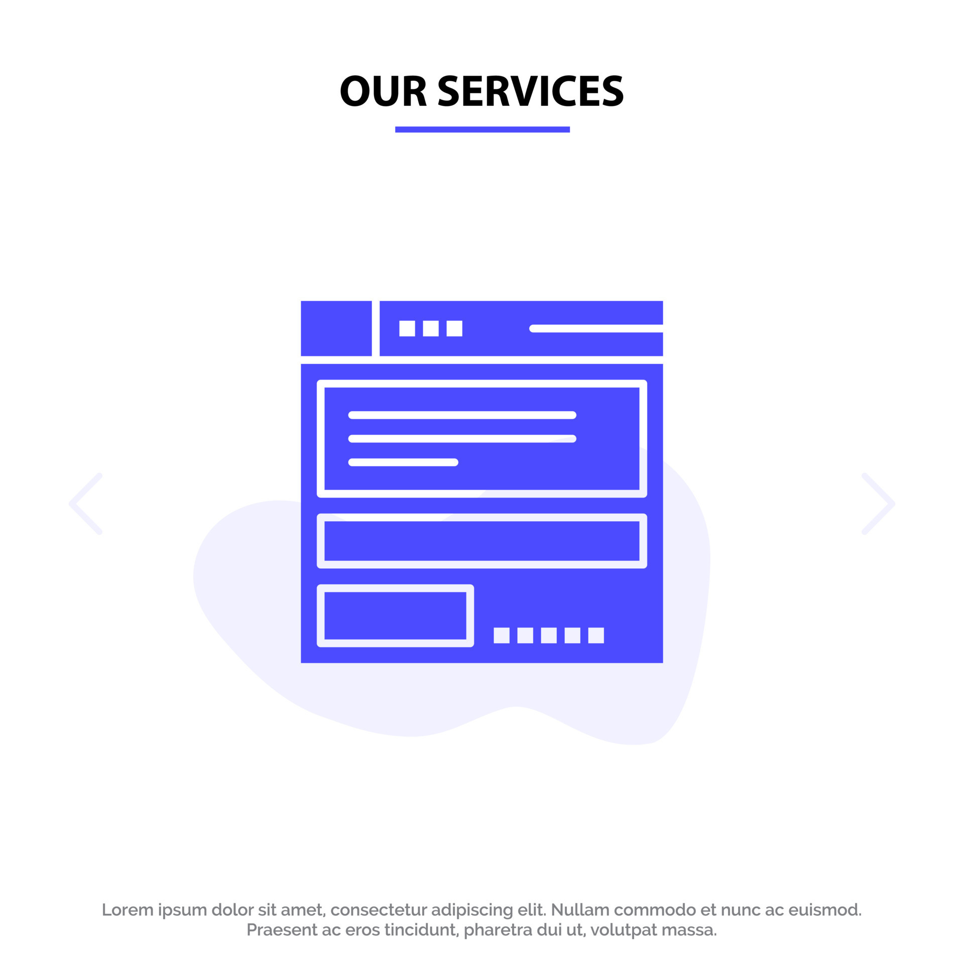 Our Services File Browser Computing Code Solid Glyph Icon Web Card Template 17969672 Vector Art