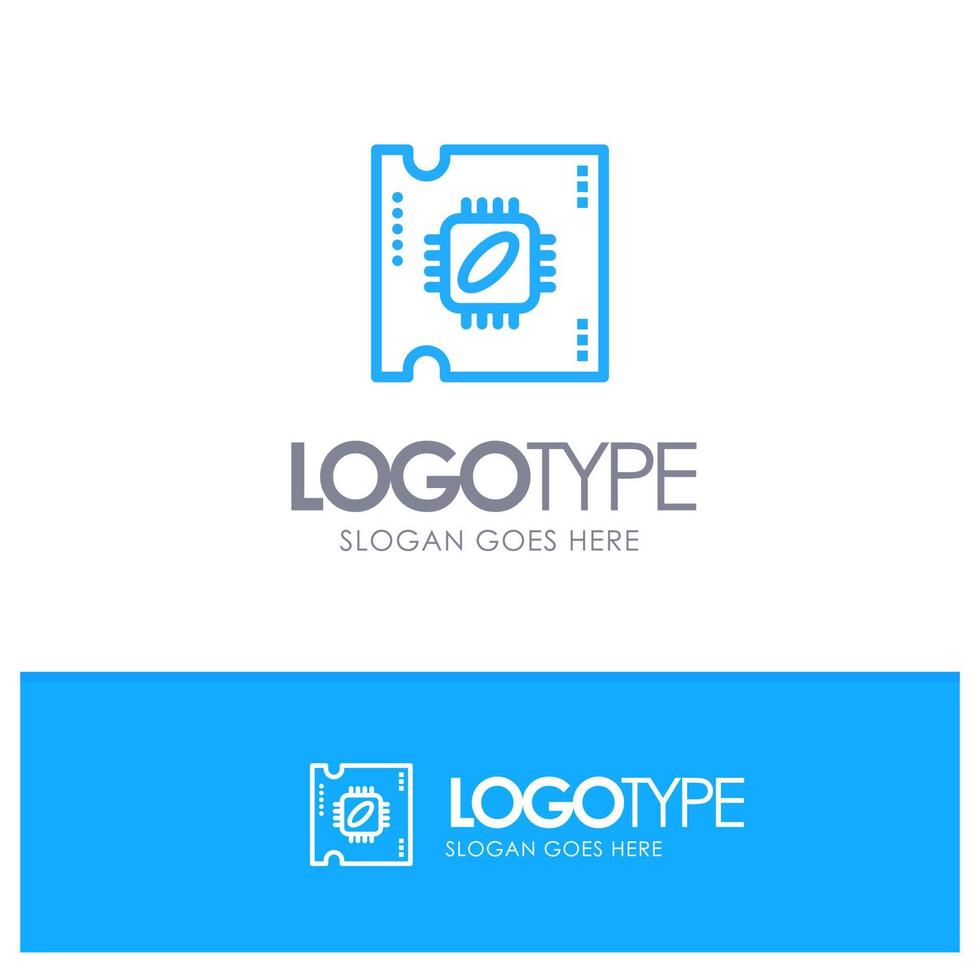 Cpu Microchip Processor Processor Chip Blue outLine Logo with place for ... Cpu Microchip Processor Processor Chip Blue outLine Logo with place for ...