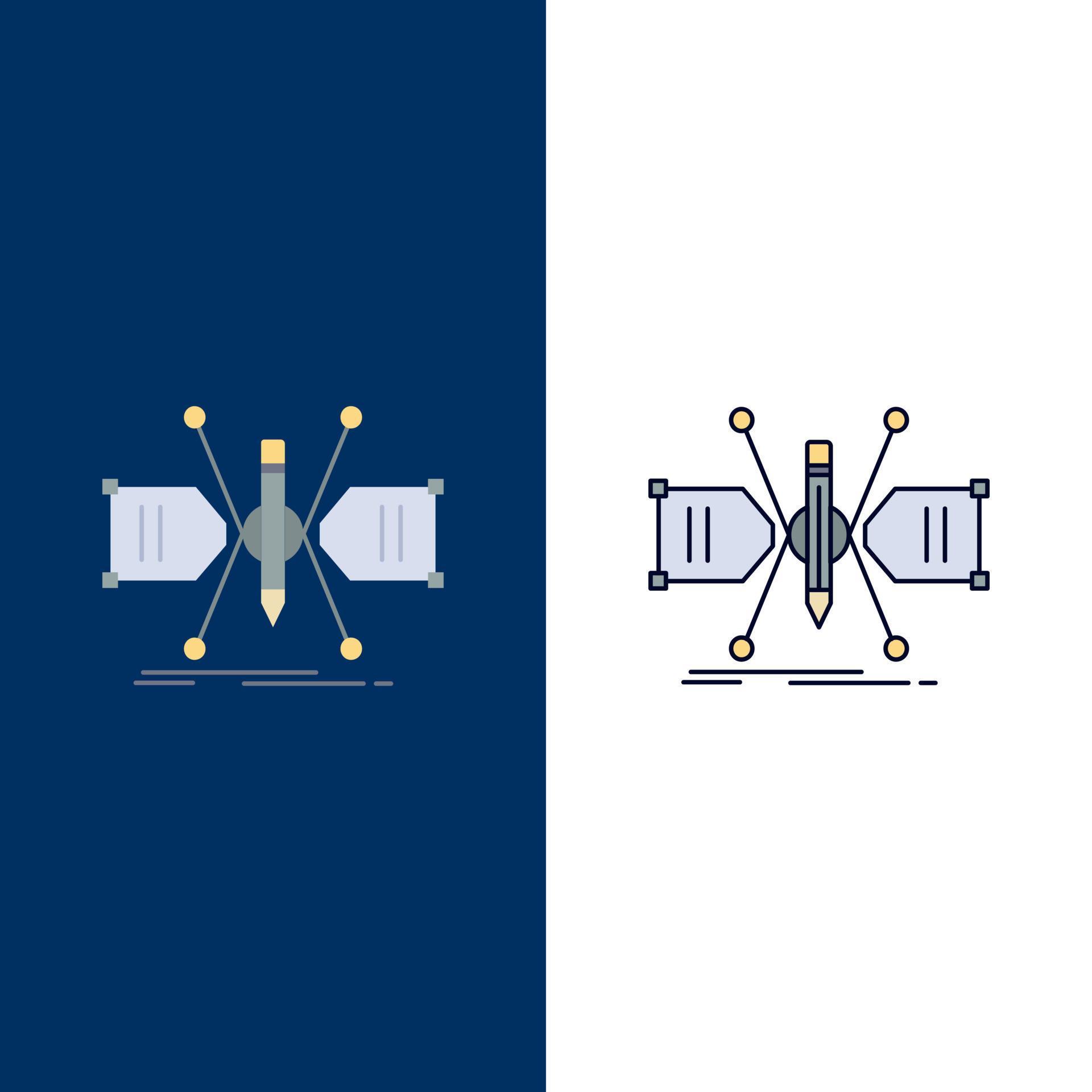 Architect Constructing Grid Sketch Structure Flat Color Icon Vector