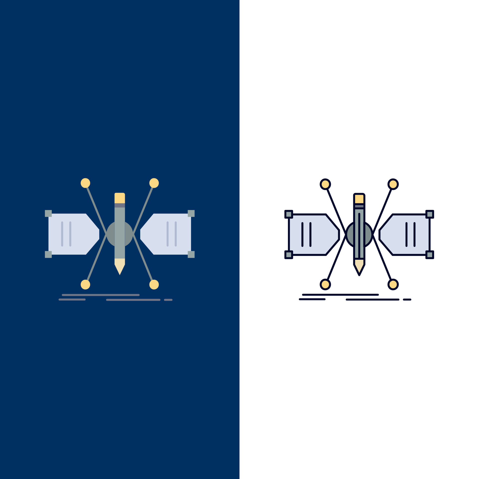 Architect Constructing Grid Sketch Structure Flat Color Icon Vector