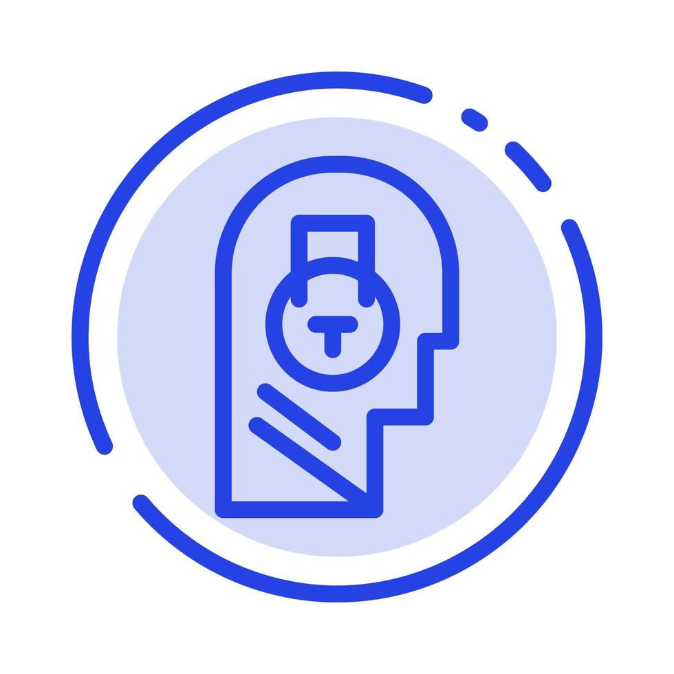 Lock Secure Message Data User Blue Dotted Line Line Icon 17971469 Vector Art At Vecteezy