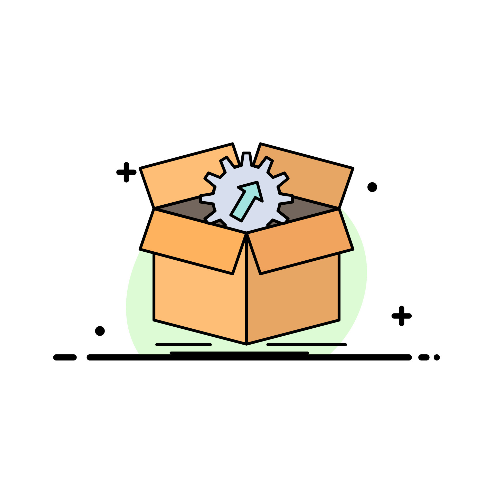 Upload Performance Productivity Progress Work Flat Color Icon Vector