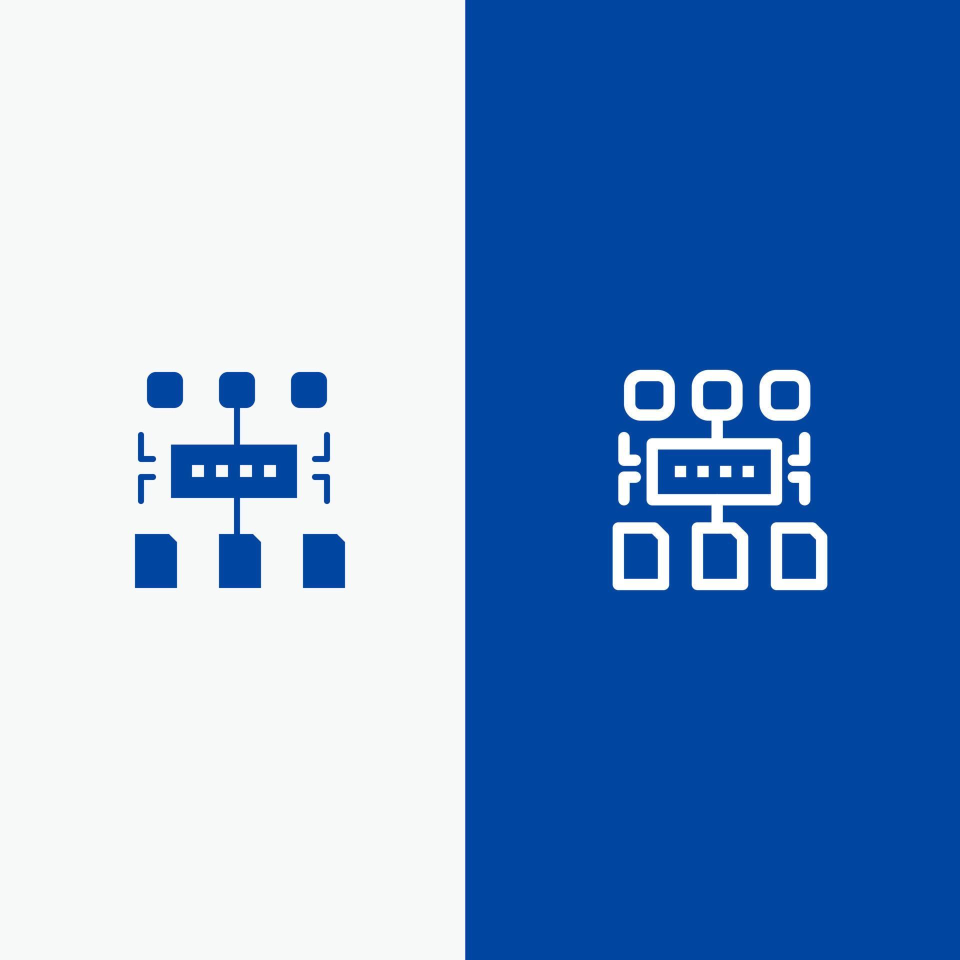 Algorithm Program User Document Line And Glyph Solid Icon Blue Banner 17972417 Vector Art At
