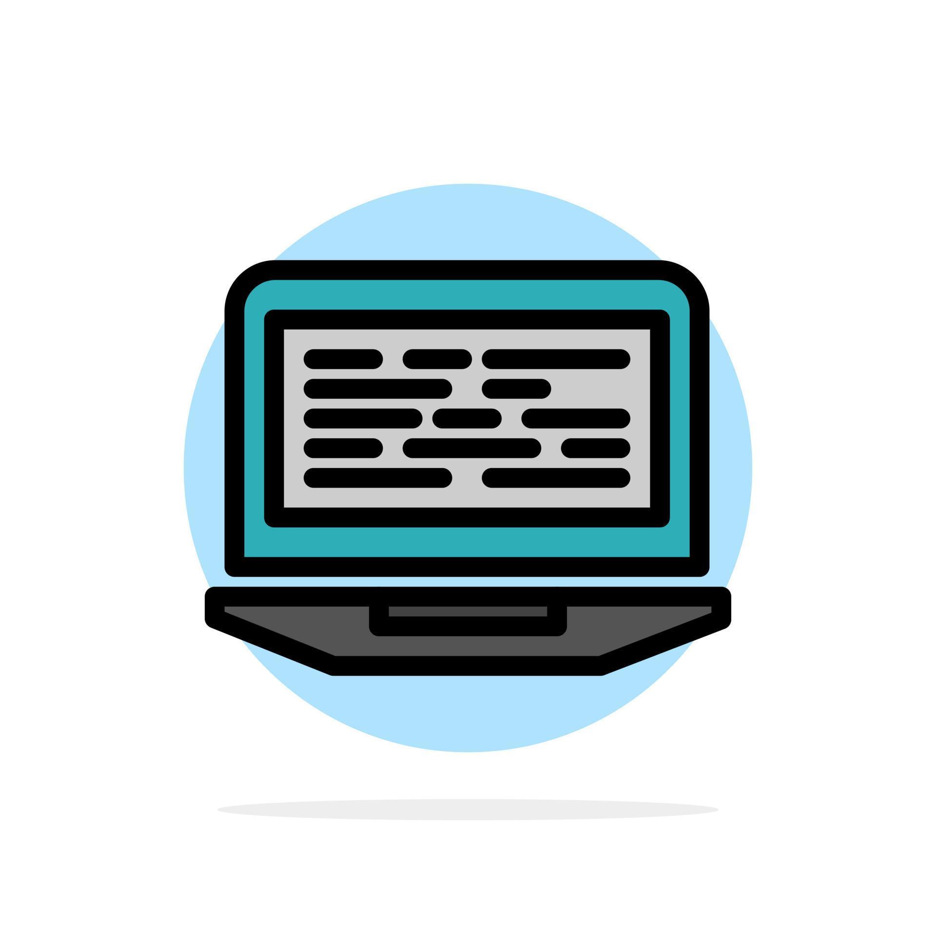 Laptop Coding Code Screen Computer Abstract Circle Background Flat Color Icon 17972972 Vector