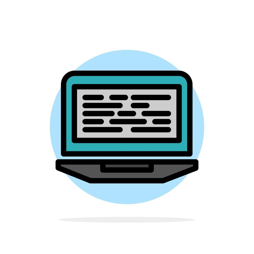 Laptop Coding Code Screen Computer Abstract Circle Background Flat Color Icon 17972972 Vector