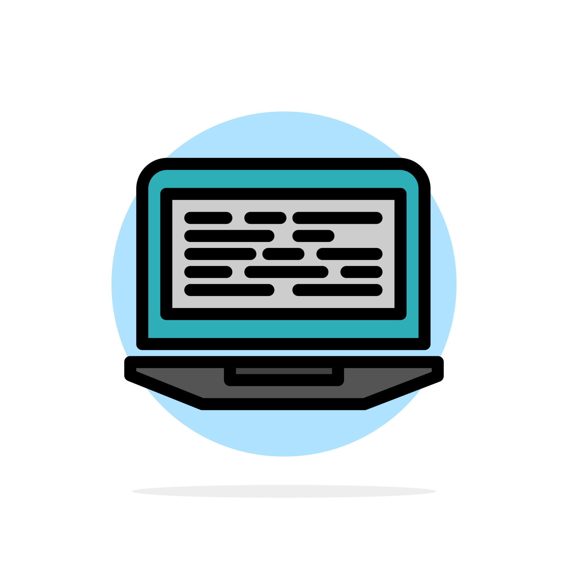 Laptop Coding Code Screen Computer Abstract Circle Background Flat Color Icon 17972972 Vector