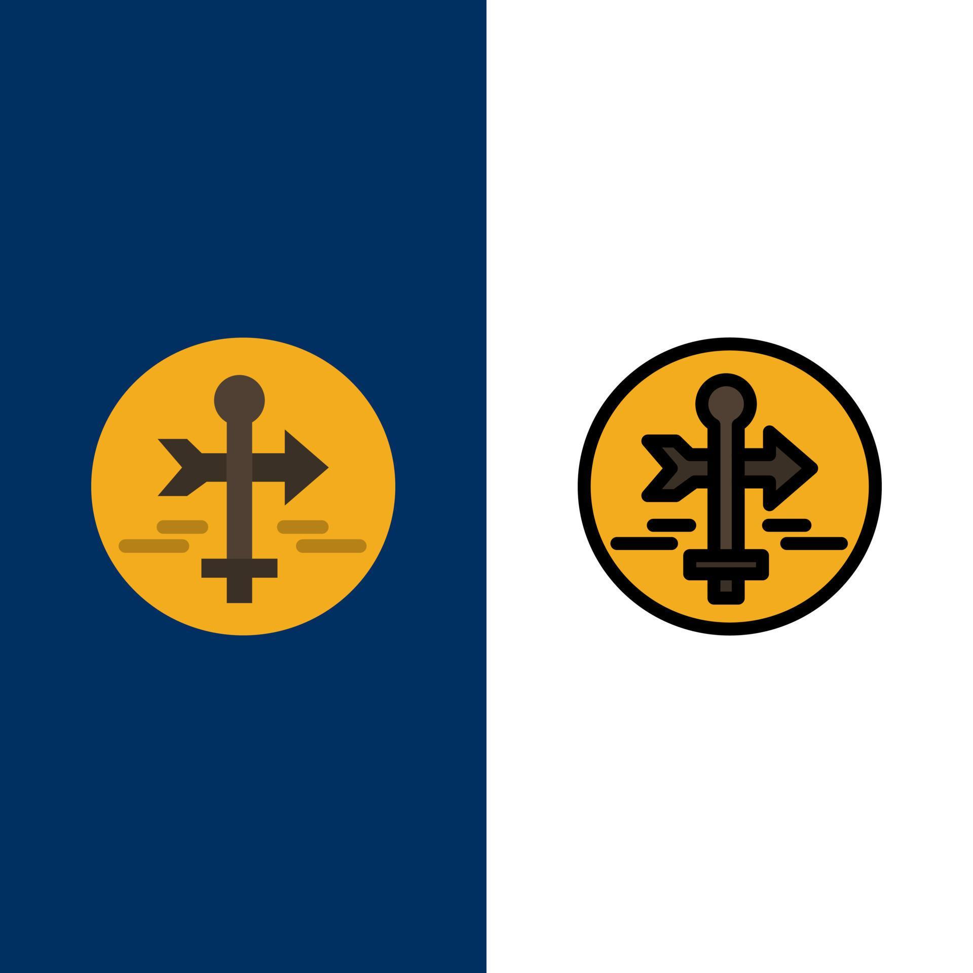 Board Guide Map Map Pointer Travel Icons Flat and Line Filled Icon Set Vector Blue Background ...