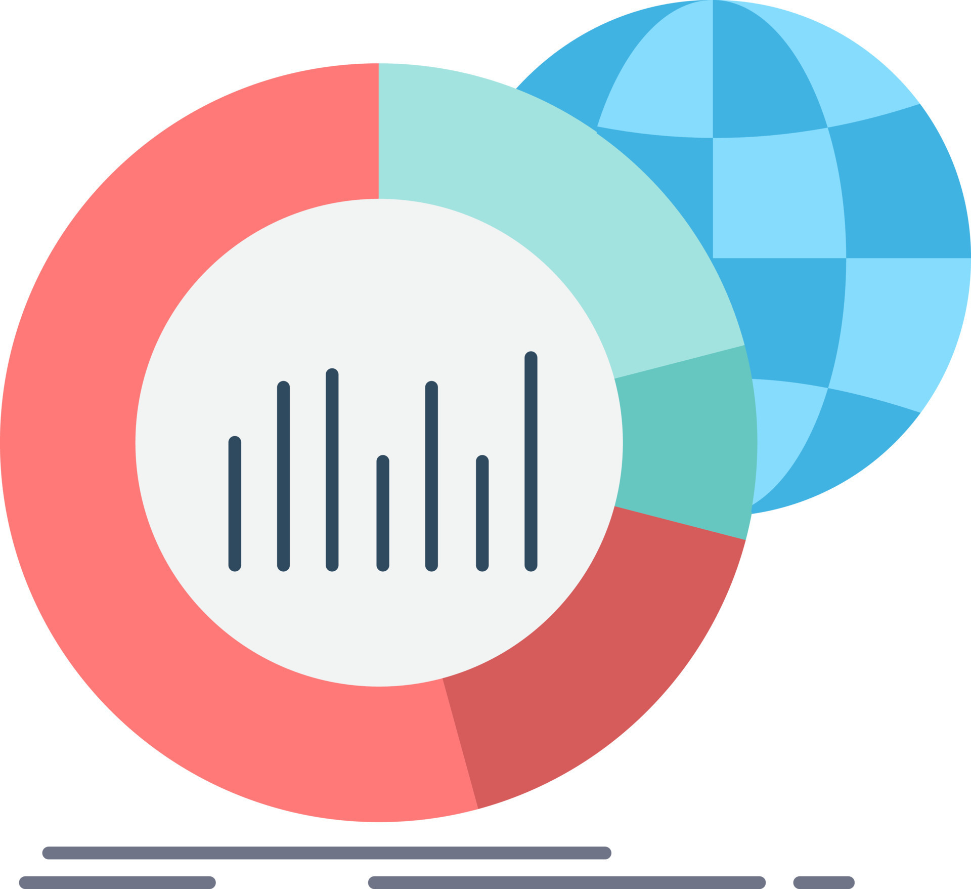 Big Chart Data World Infographic Flat Color Icon Vector 17973446 Vector